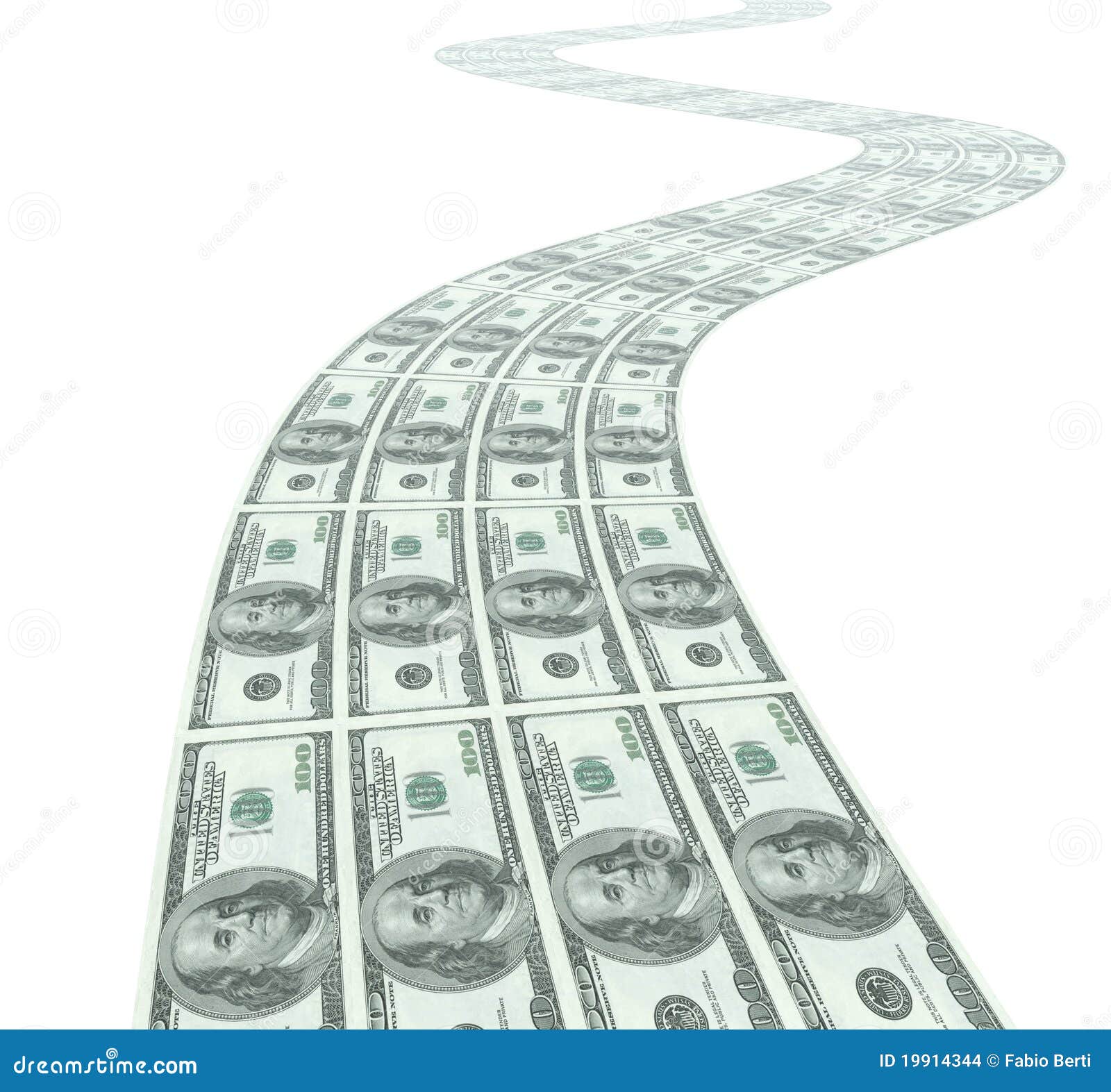 Street with Dollar Bank Notes Stock Illustration - Illustration of ...