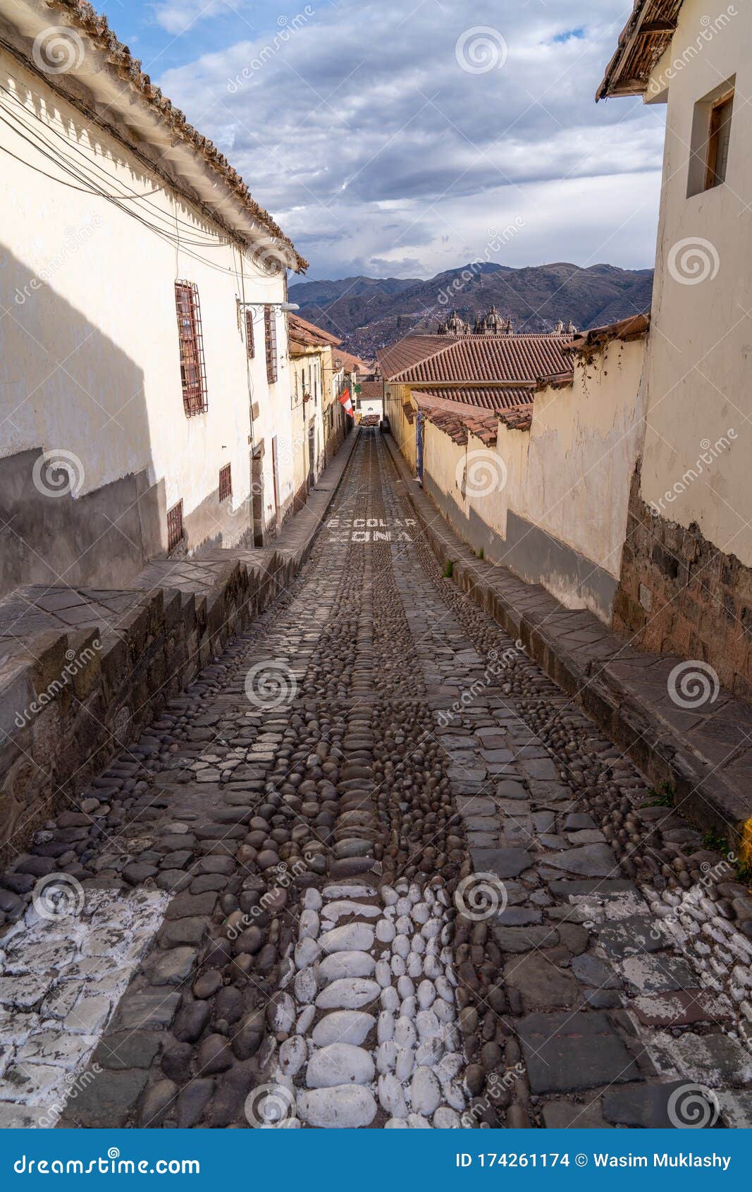 Street in Cusco Peru stock photo. Image of mike, backpacking - 174261174