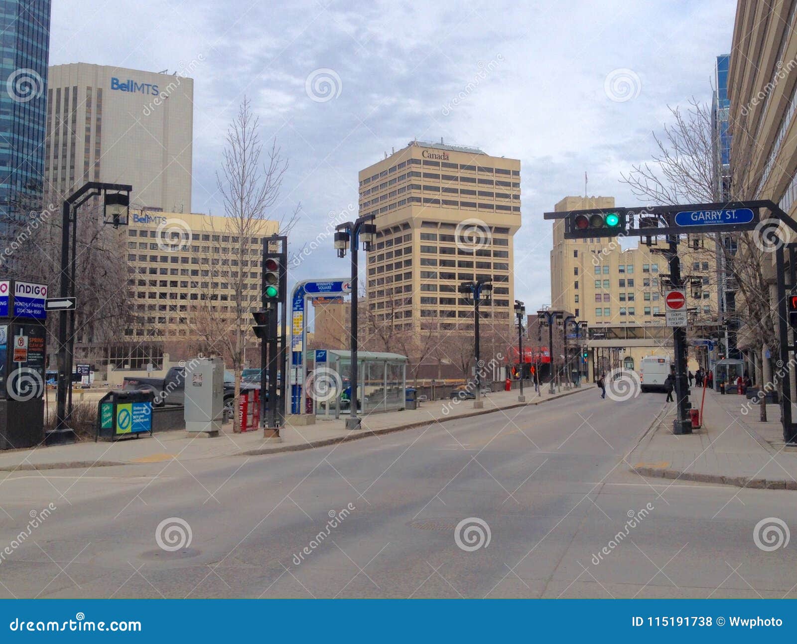 Street in Downtown Winnipeg Editorial Stock Photo - Image of building ...