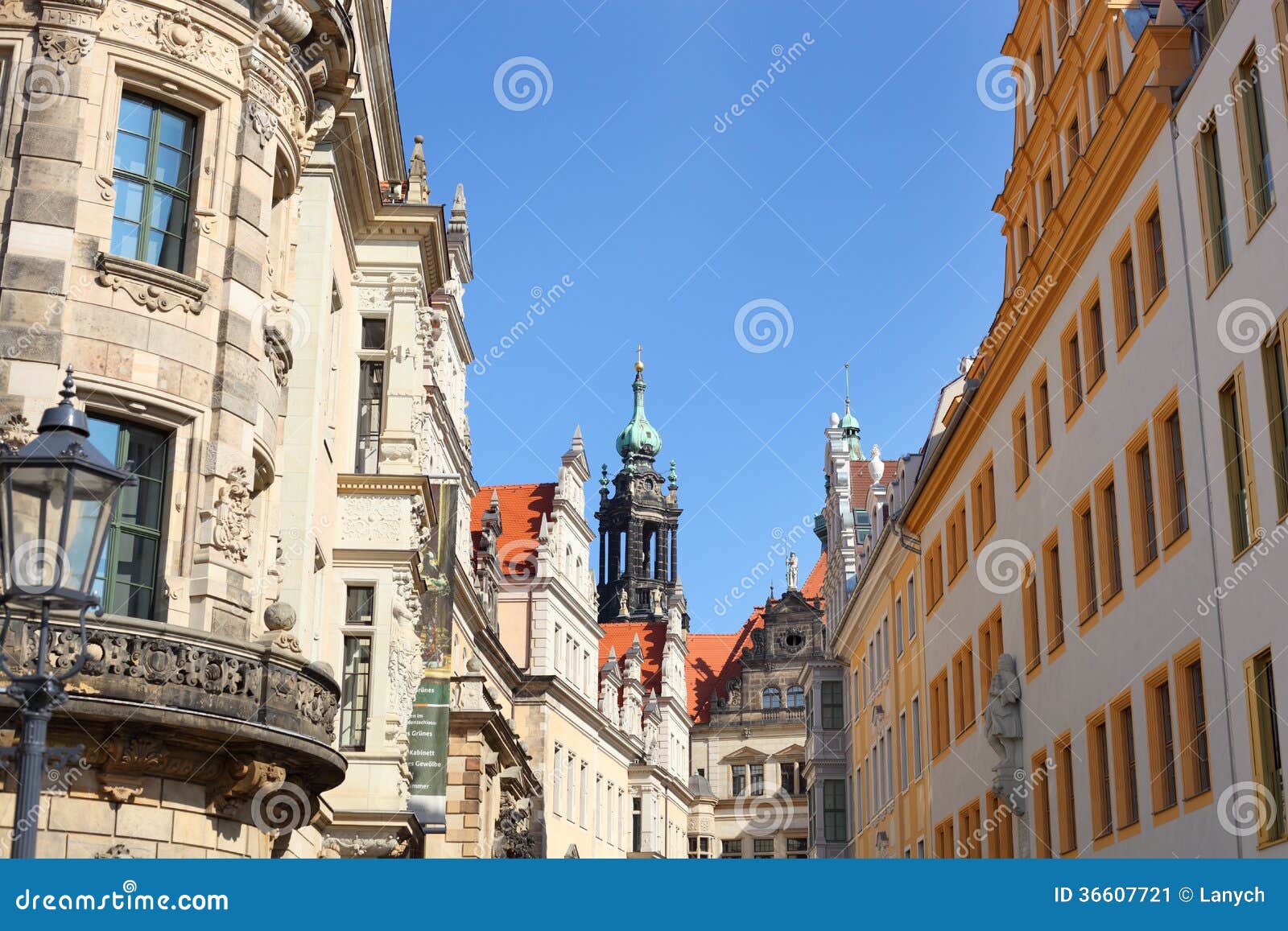 Street in Dresden stock image. Image of antique, curve - 36607721