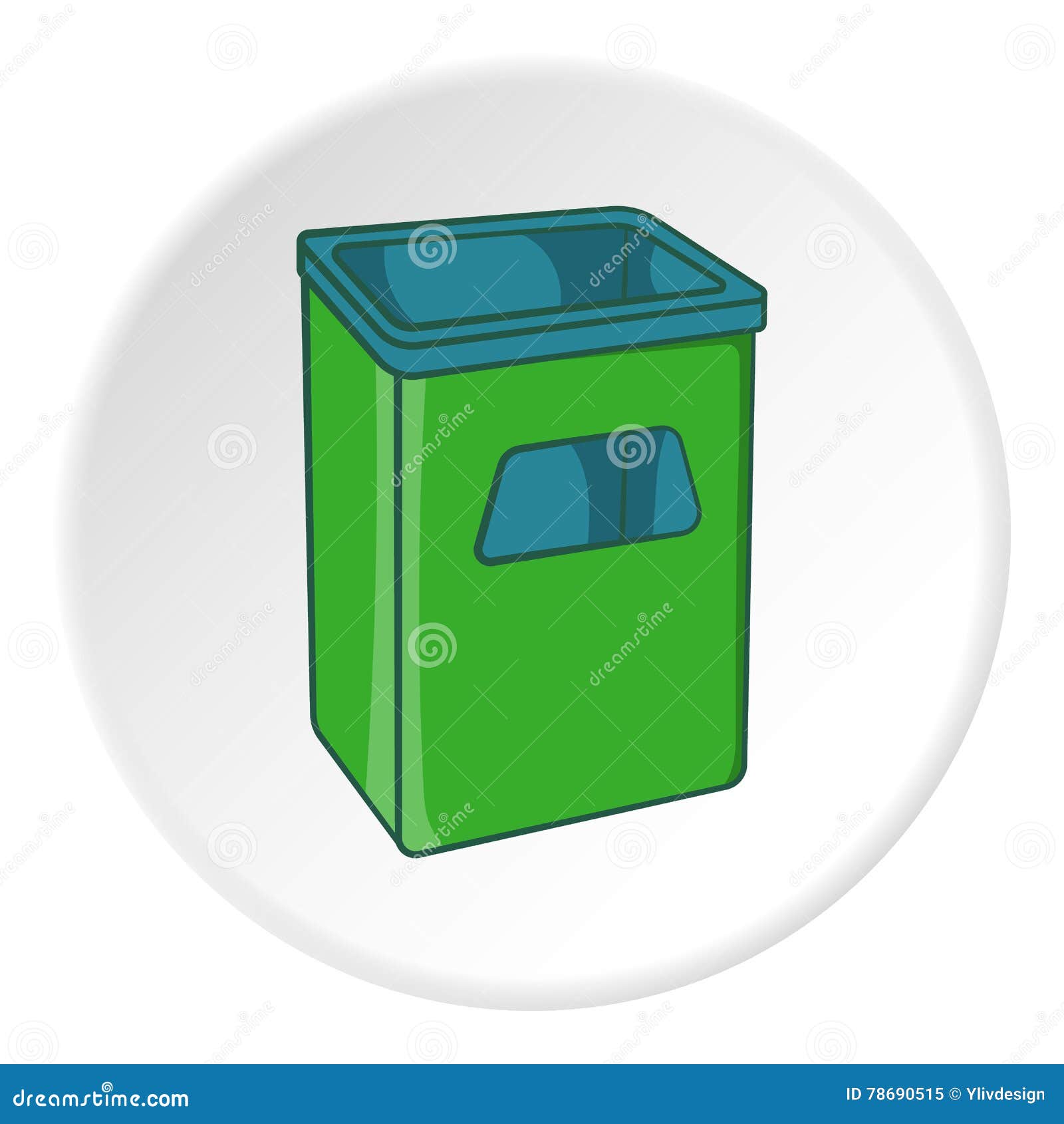 Street Dustbin Icon, Cartoon Style Stock Vector - Illustration of ...