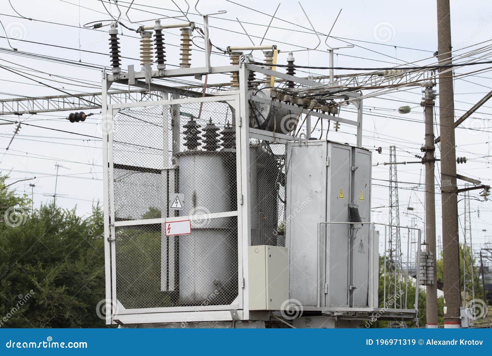 Street Electric Transformer. Supply System Stock Image - Image of ...