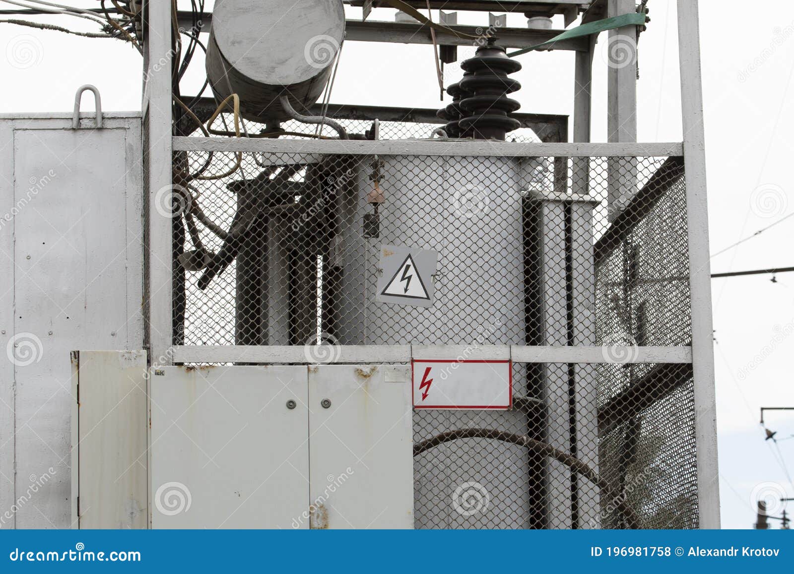 Street Electric Transformer. Supply System Stock Photo - Image of speed ...