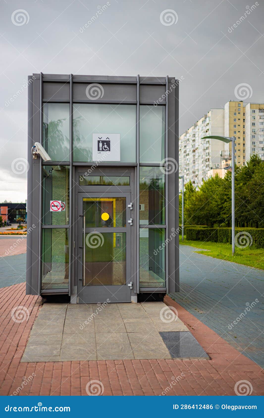Street Elevator Cabin for Descending into the Subway Stock Photo ...