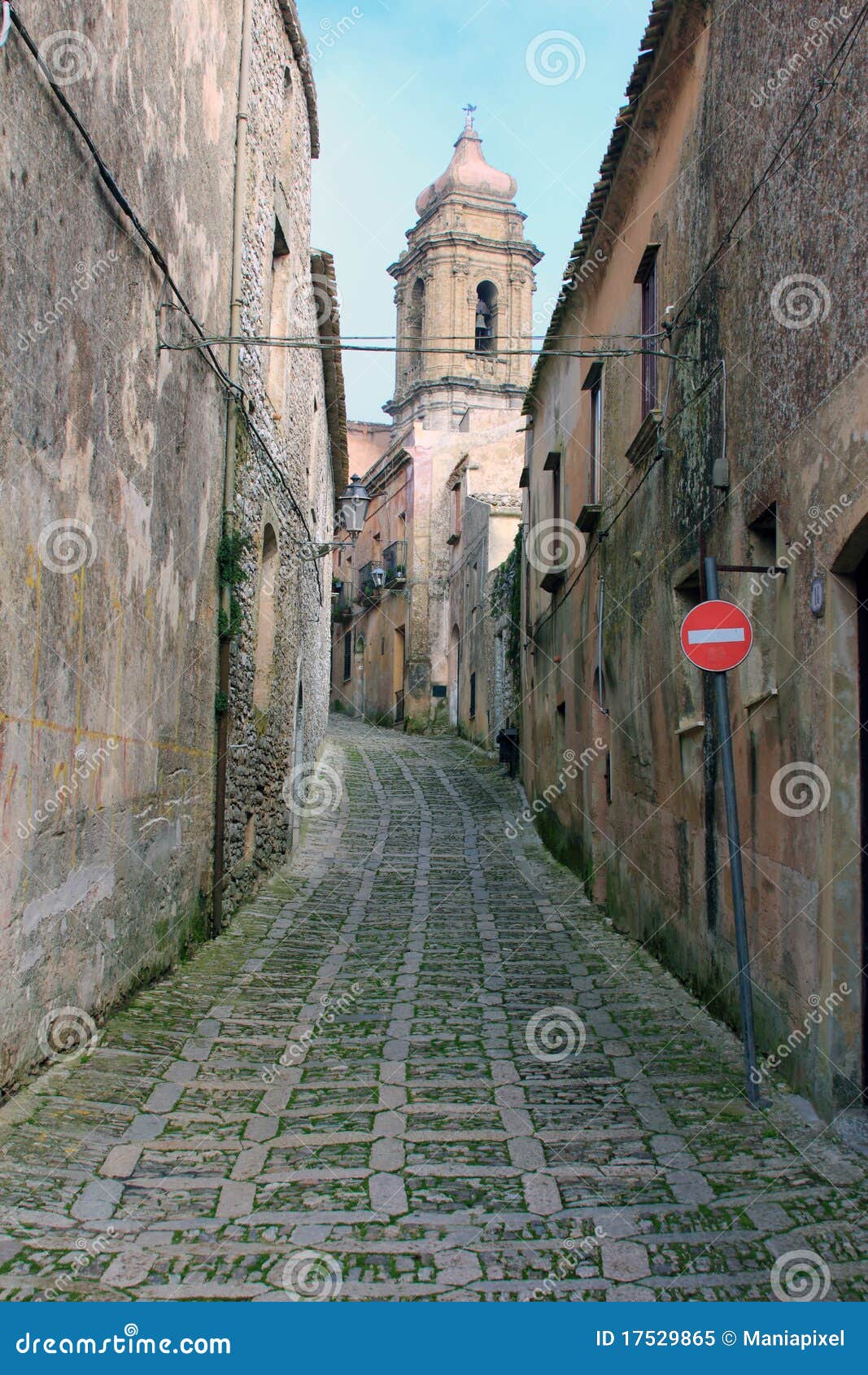 Street in Erice, Sicily - Italy Stock Image - Image of paved, street ...
