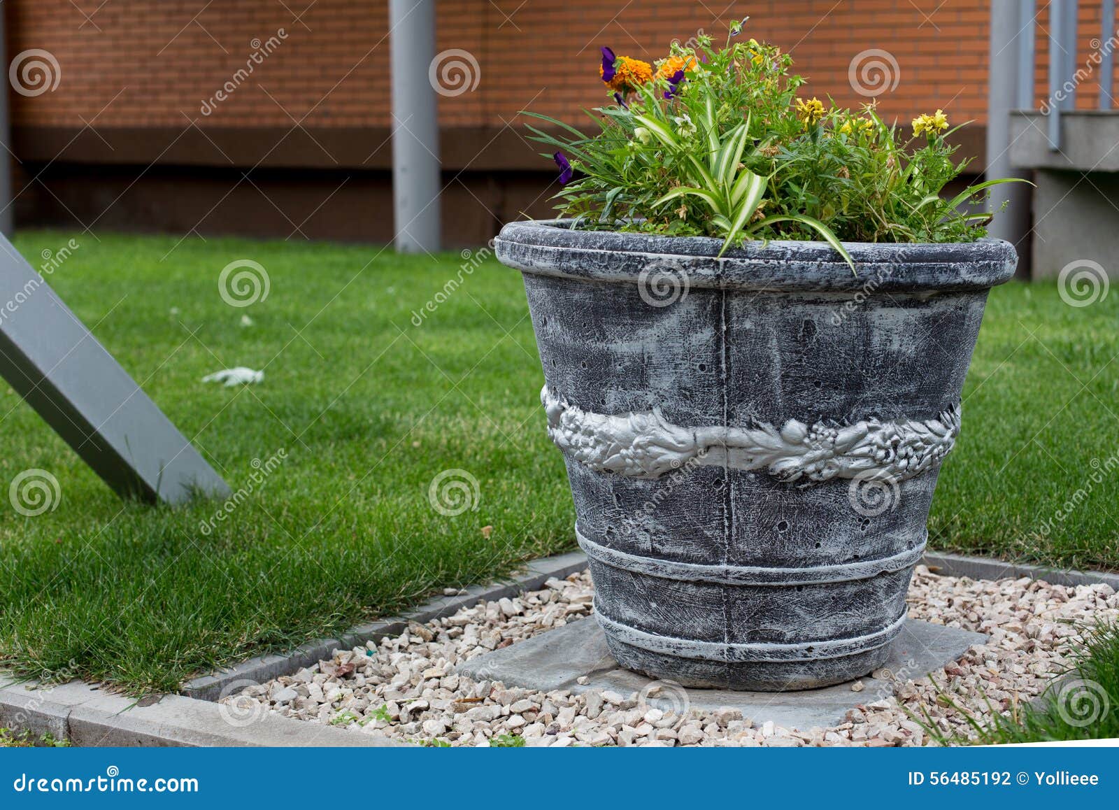 Street flower pot stock photo. Image of outside, summer - 56485192