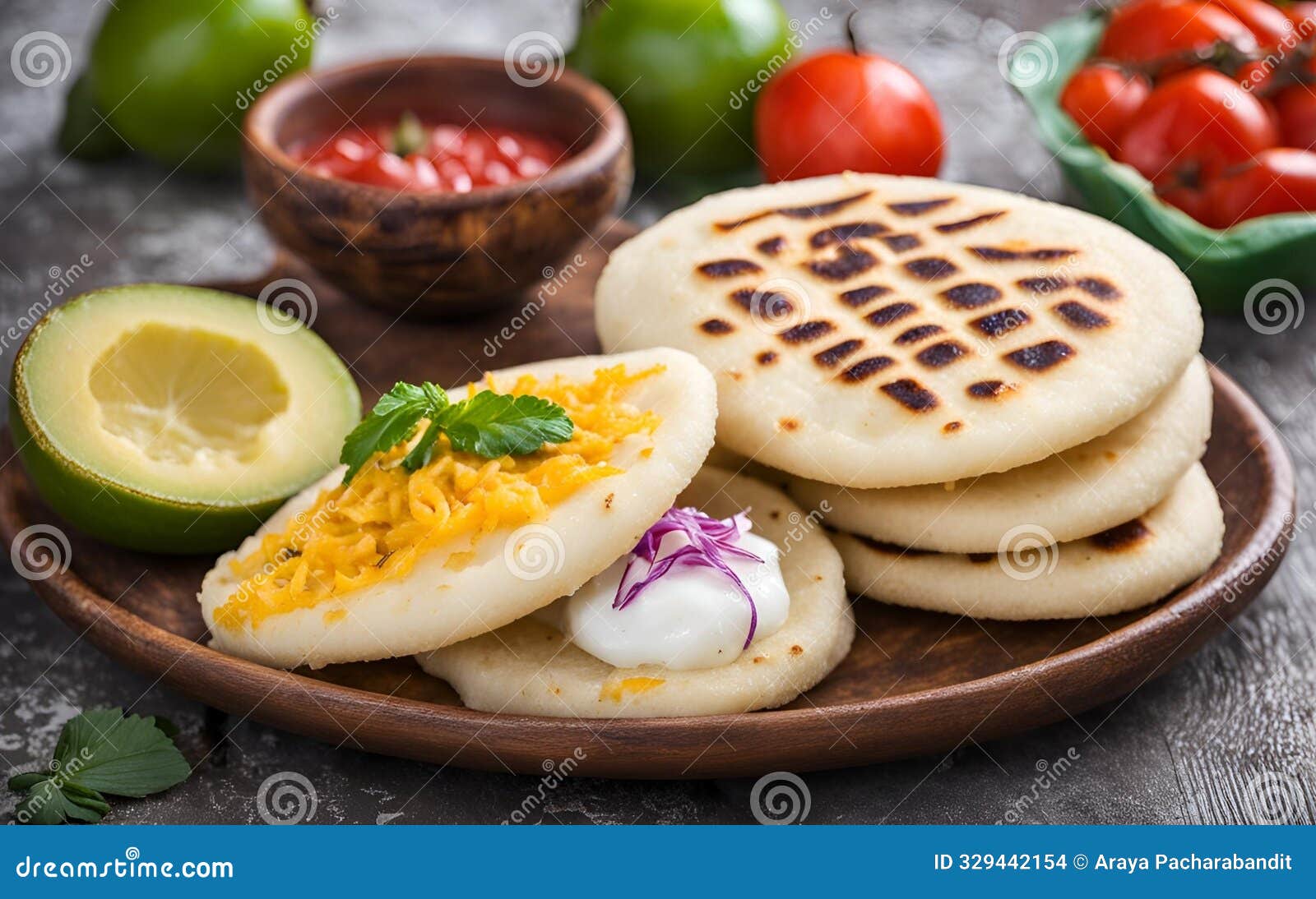 Arepas Can Be Eaten Plain or Stuffed, AI Generated Stock Illustration ...