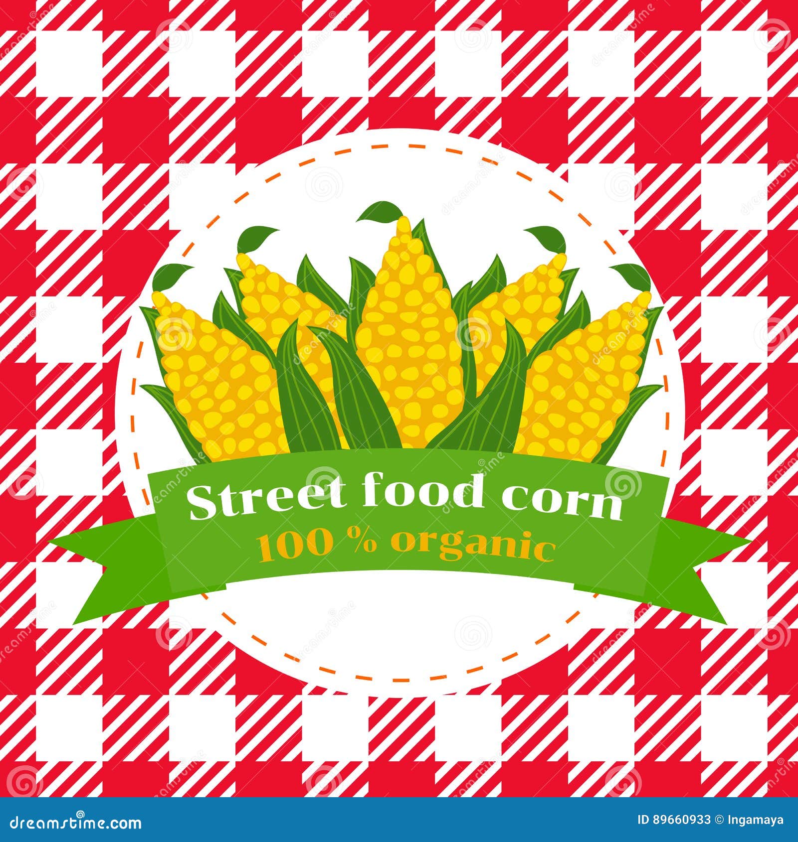Street food corn stock vector. Illustration of delicious - 89660933