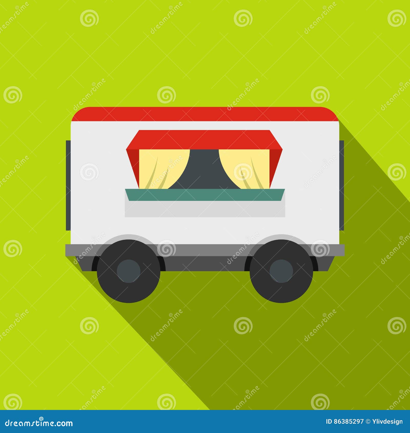Street Food Trailer Icon, Flat Style Stock Vector - Illustration of ...