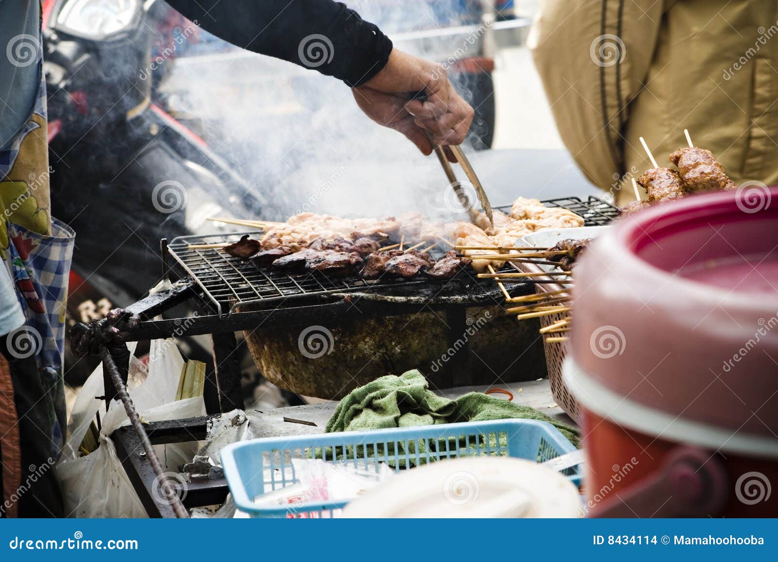 Street food vendor stock photo. Image of meat, bangkok - 8434114