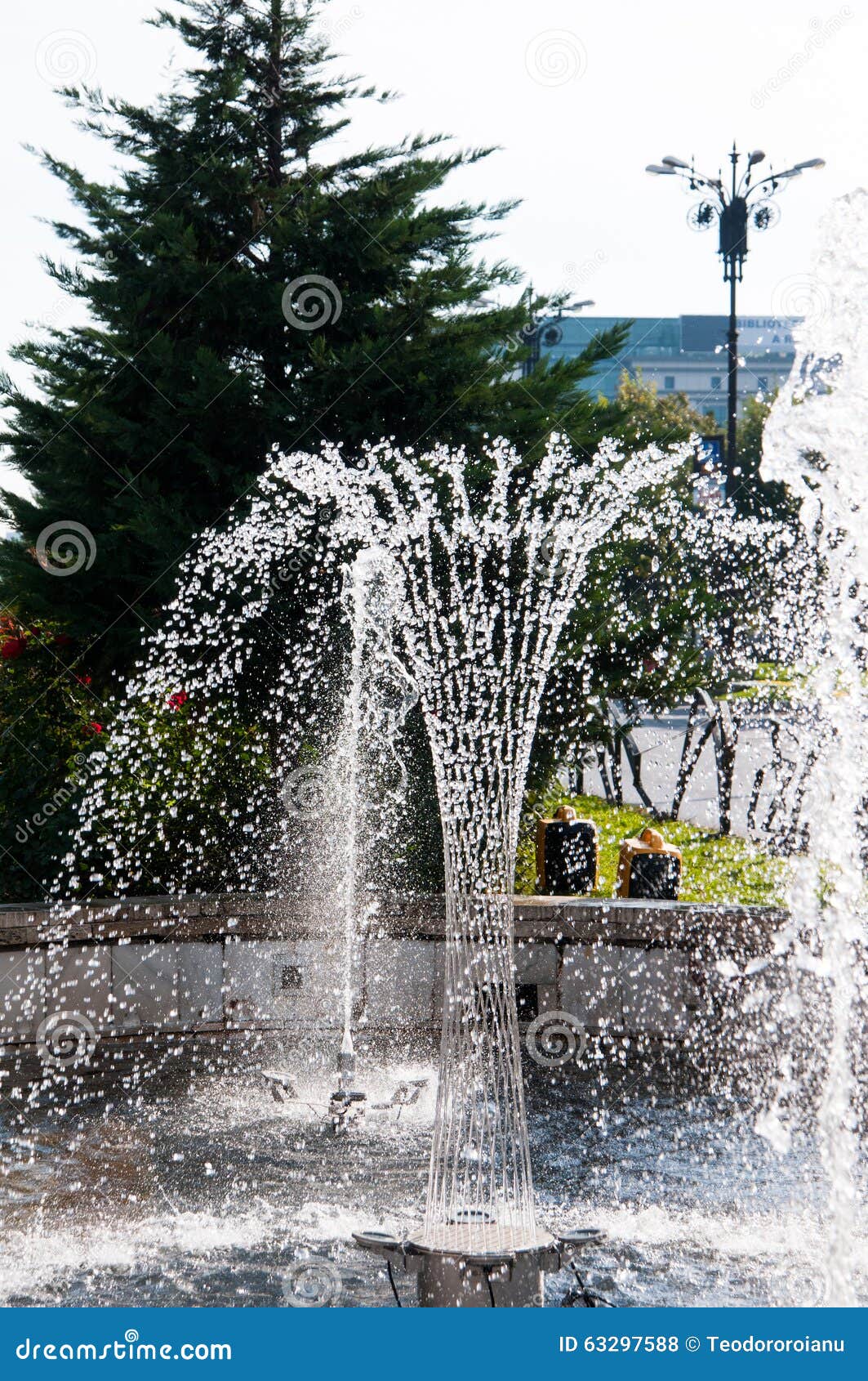 Street fountain stock photo. Image of reflection, water - 63297588