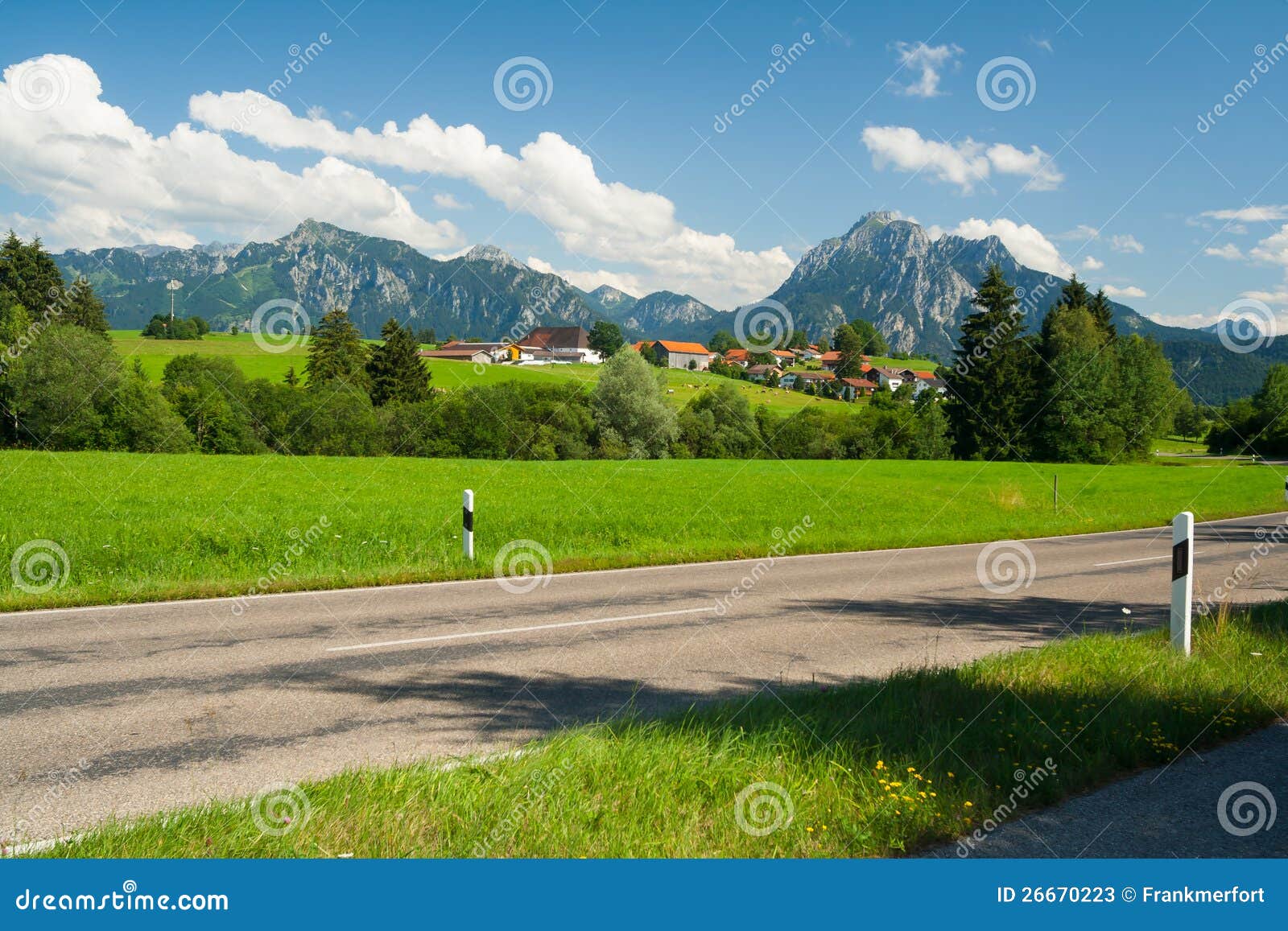 Street in Front of the Alps Stock Image - Image of haunt, alps: 26670223