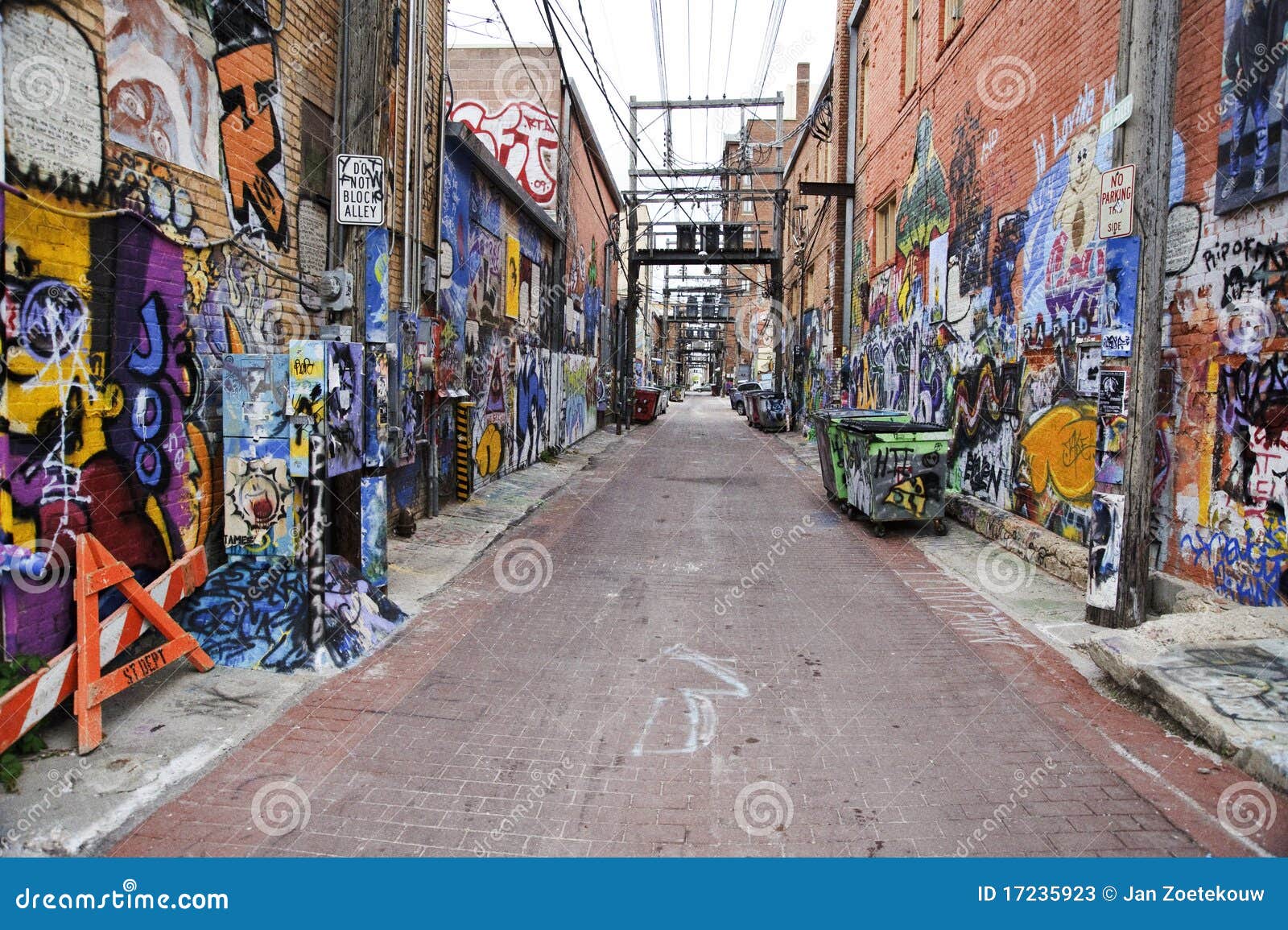 Street with Graffiti on the Walls Editorial Stock Photo - Image of ...