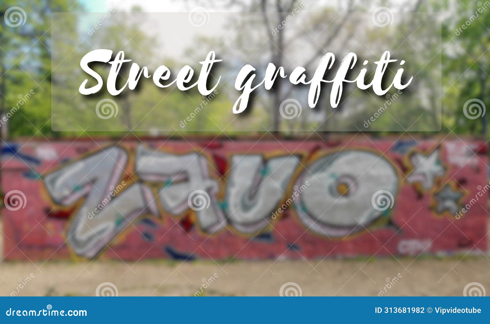 Street Graffiti Words on Blurred Graffiti Background on Wall Stock ...