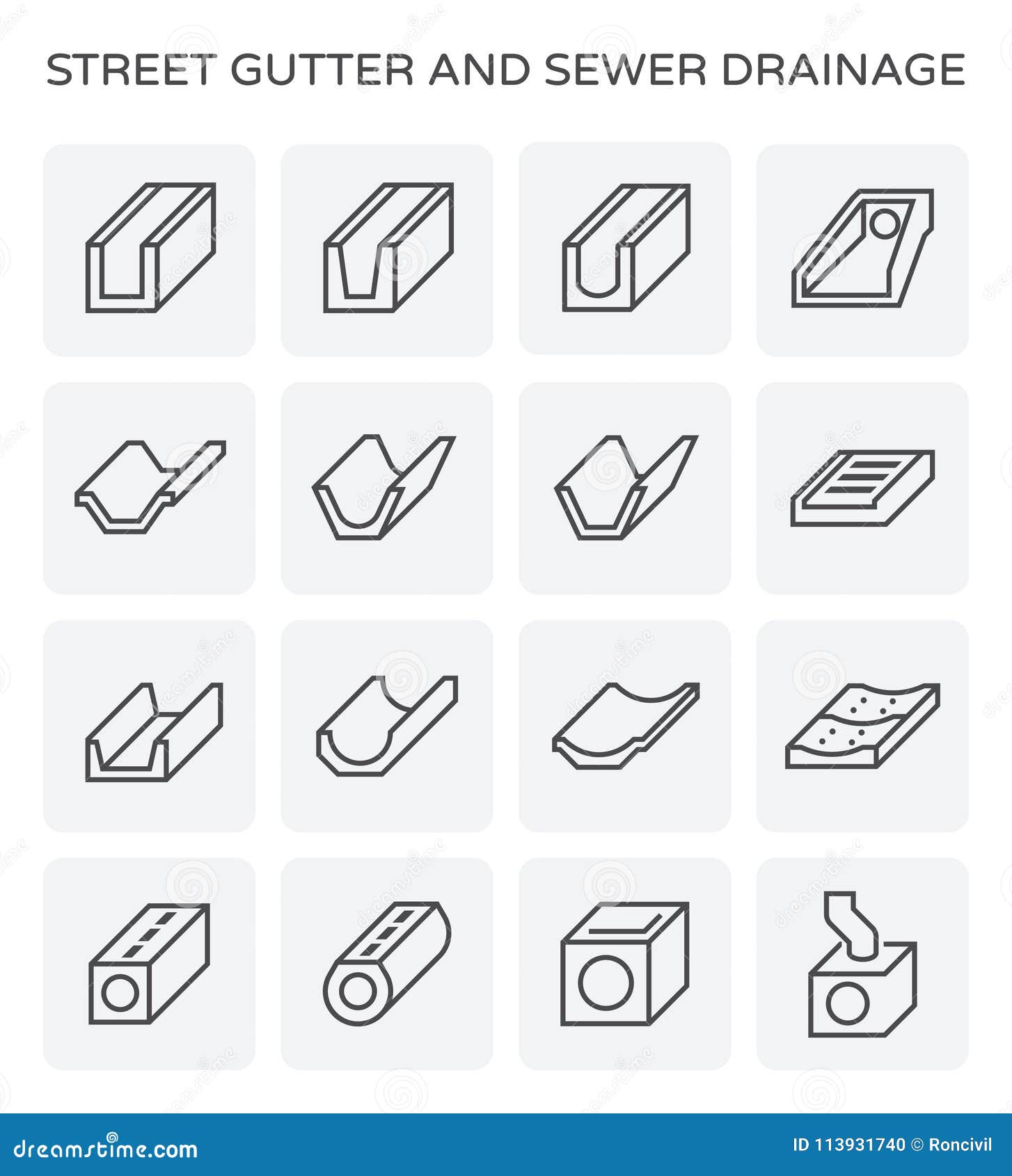 Street gutter icon stock vector. Illustration of house - 113931740