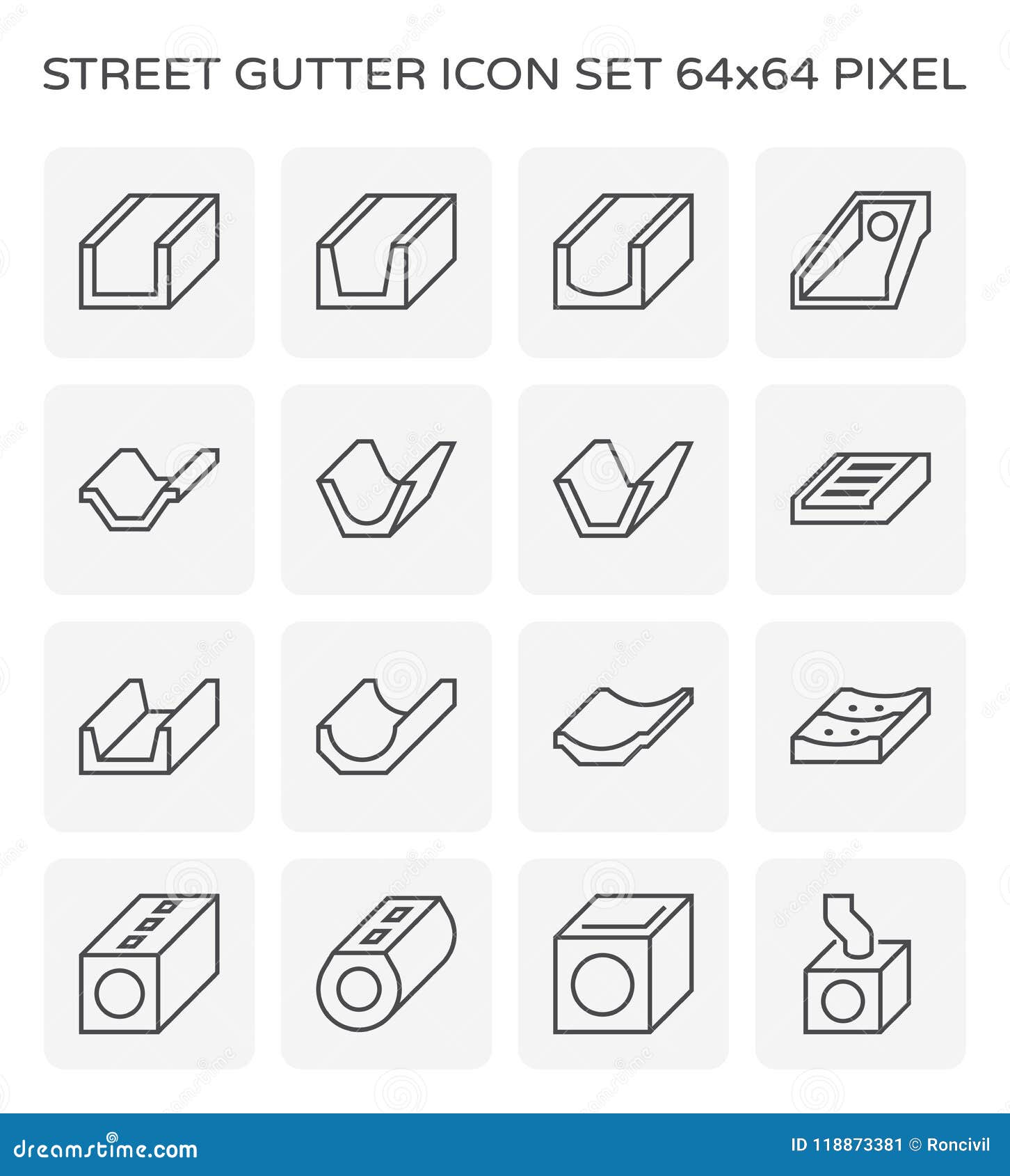 Street gutter icon stock vector. Illustration of guttering - 118873381