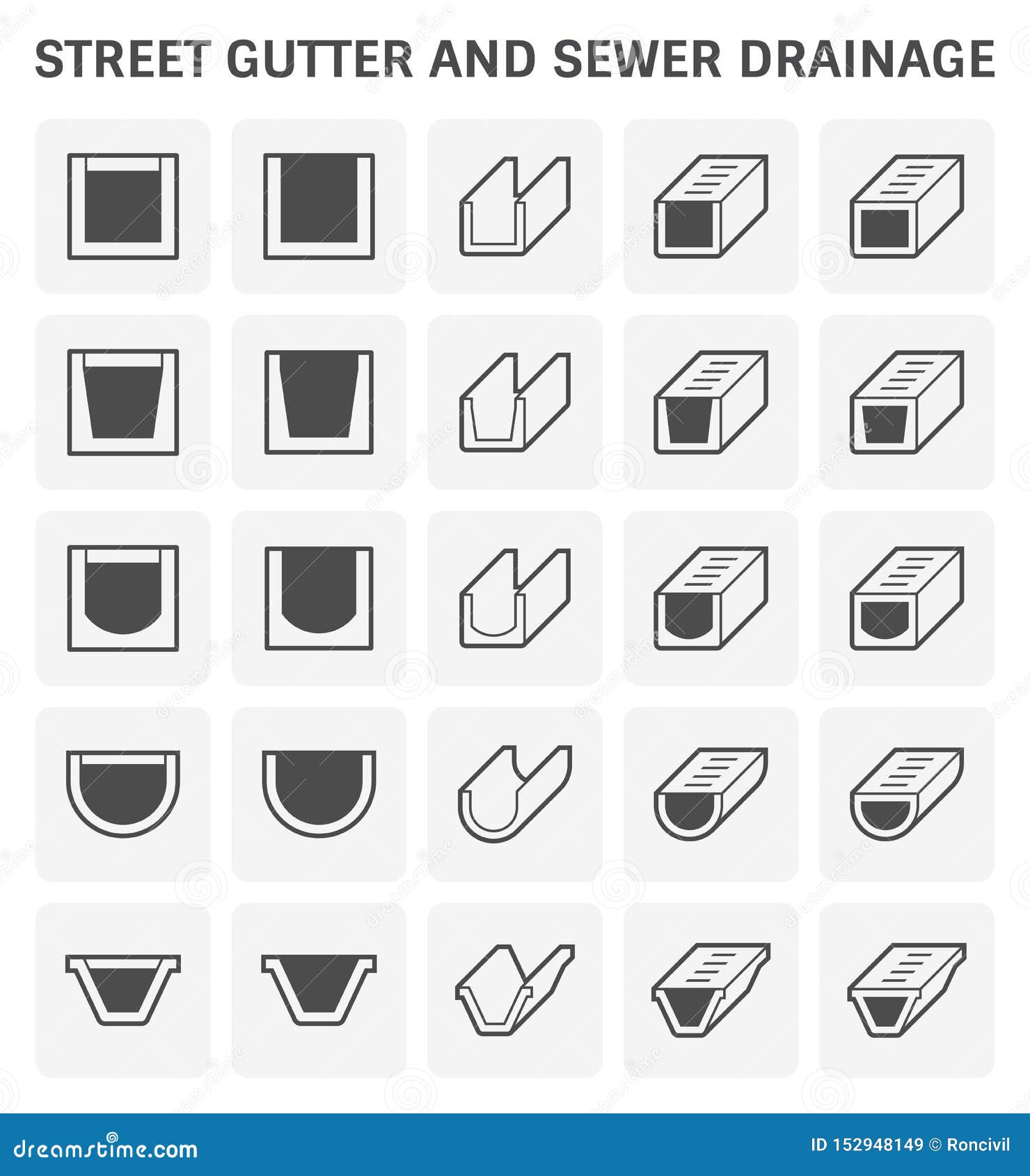 Street gutter icon stock vector. Illustration of pipe - 152948149