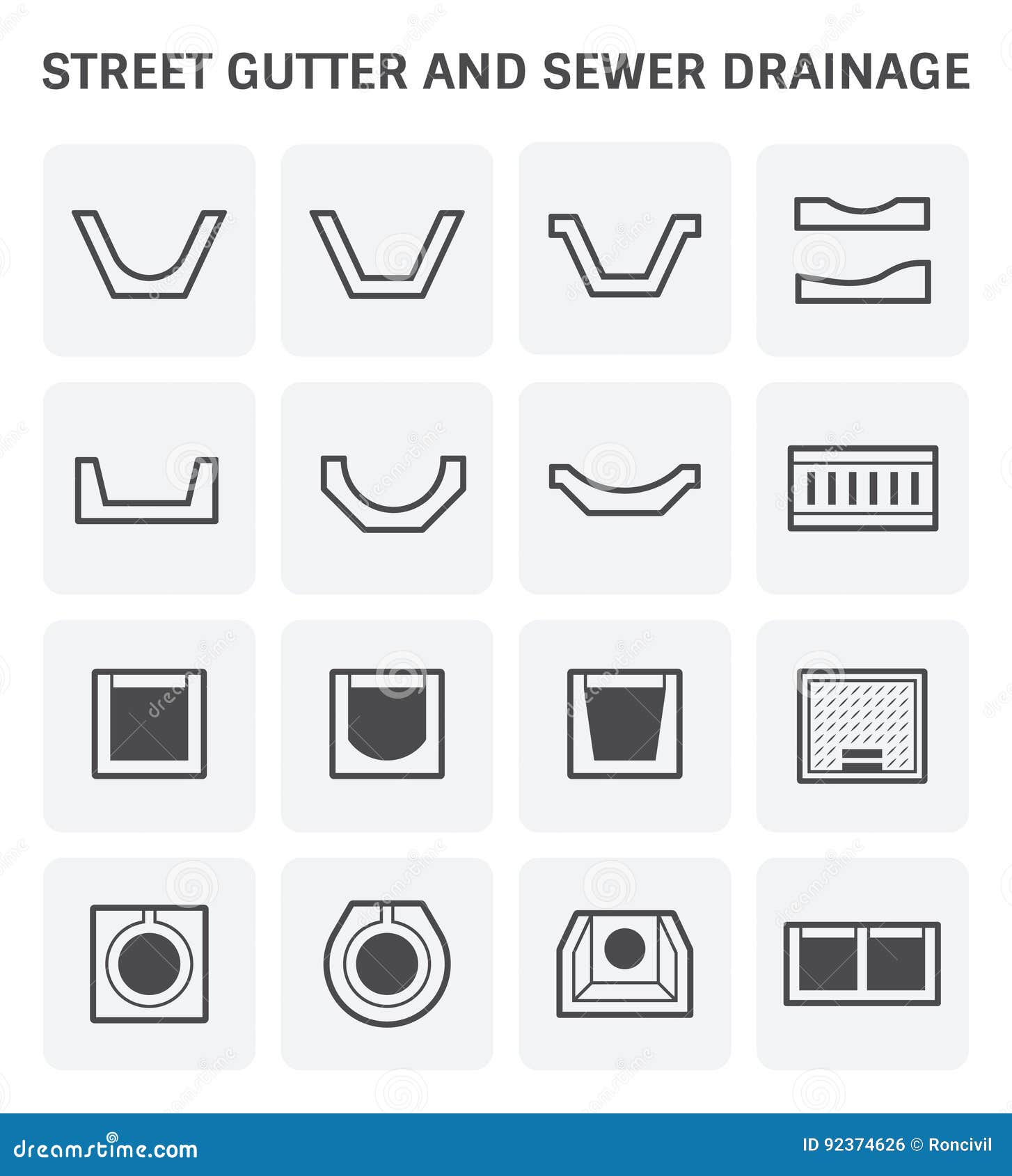 Street gutter icon stock vector. Illustration of floor - 92374626