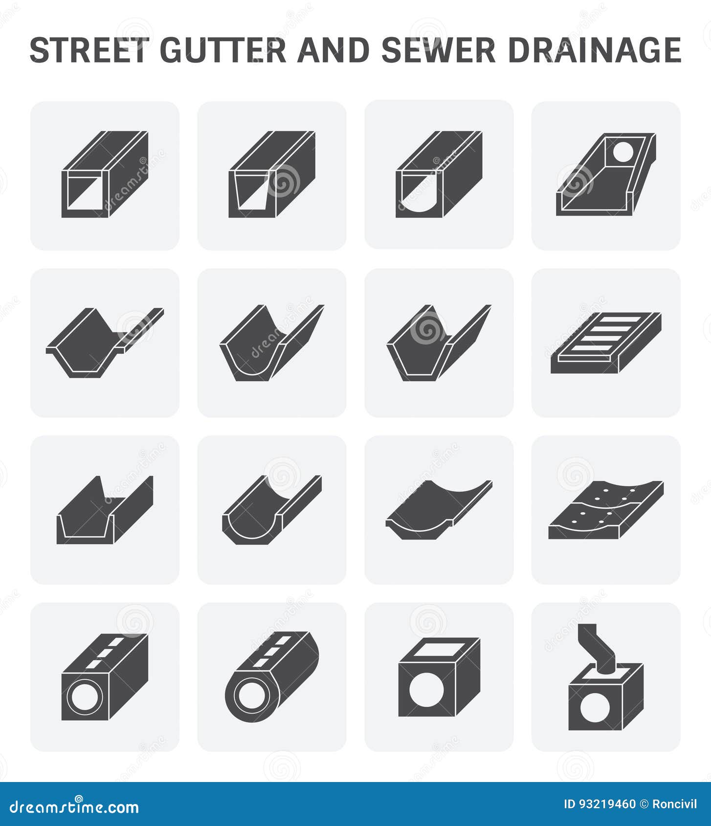 Street gutter icon stock vector. Illustration of grate - 93219460