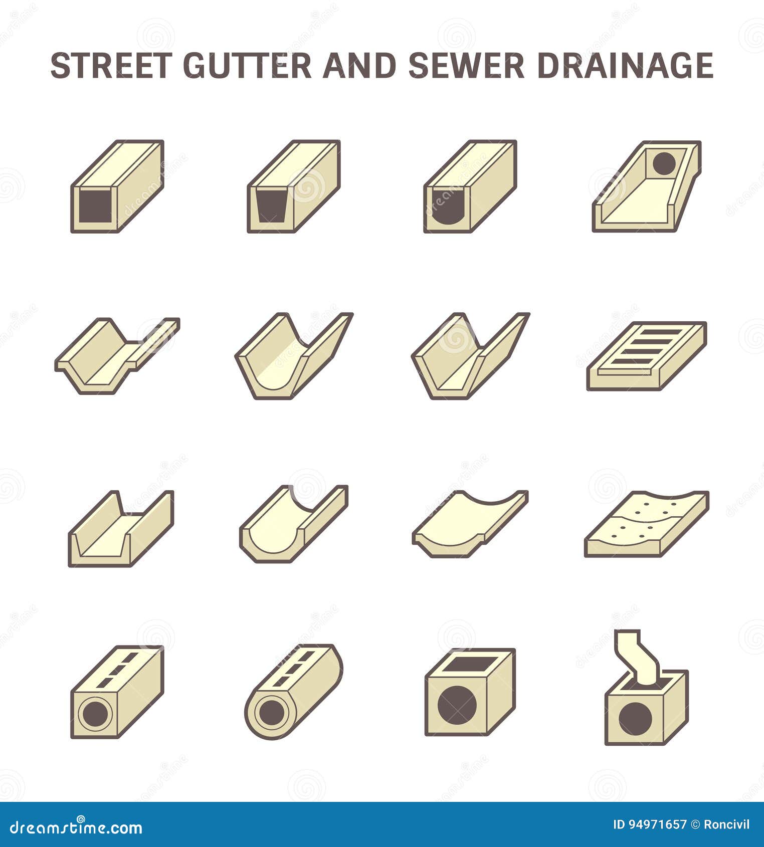Street gutter icon stock vector. Illustration of pipe - 94971657