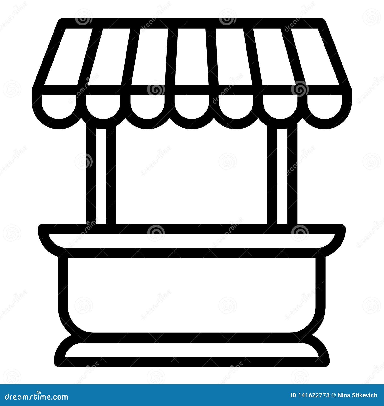 Street Kiosk Icon, Outline Style Stock Vector - Illustration of dessert ...