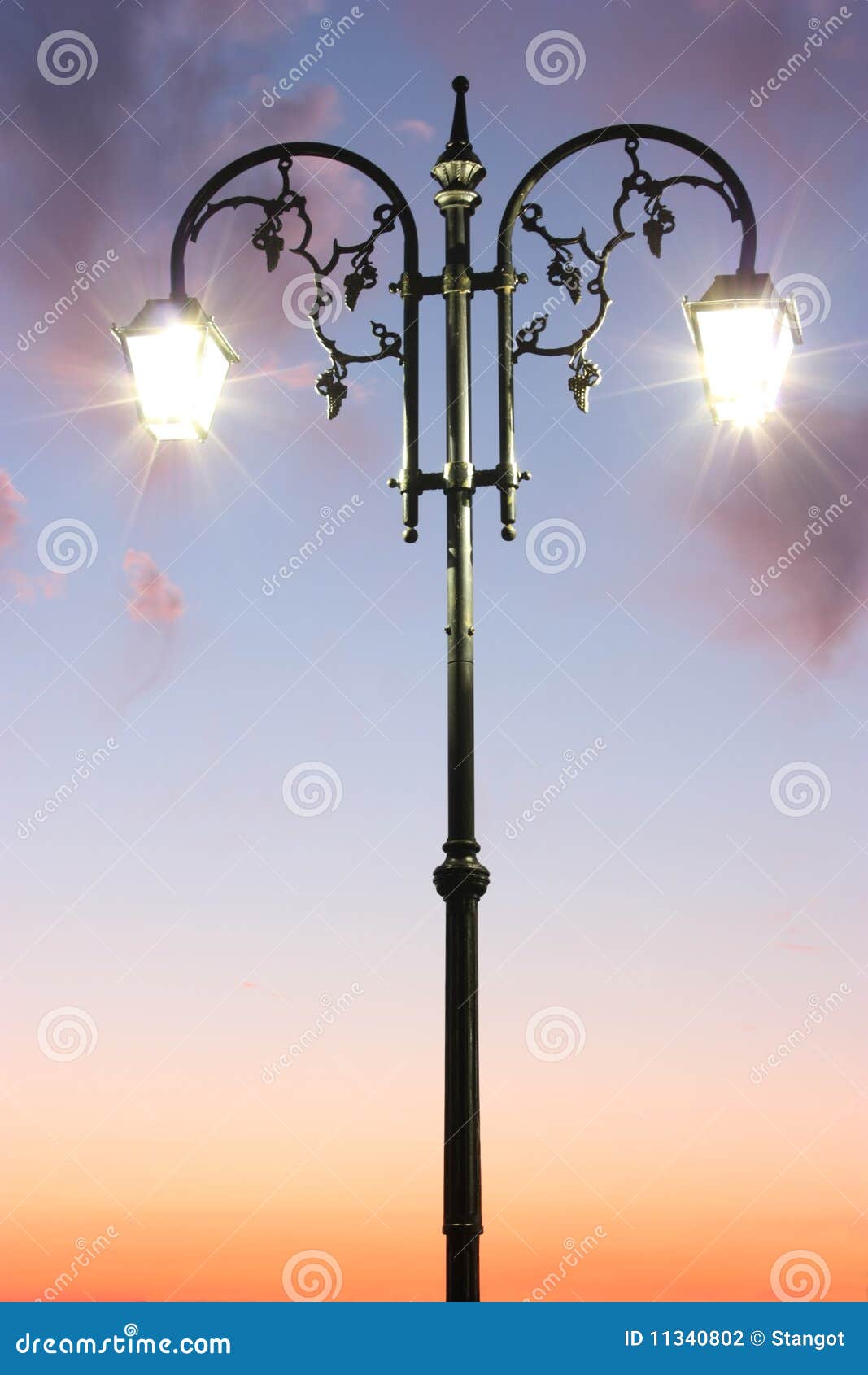 Street lamp stock photo. Image of forged, romantic, pink - 11340802