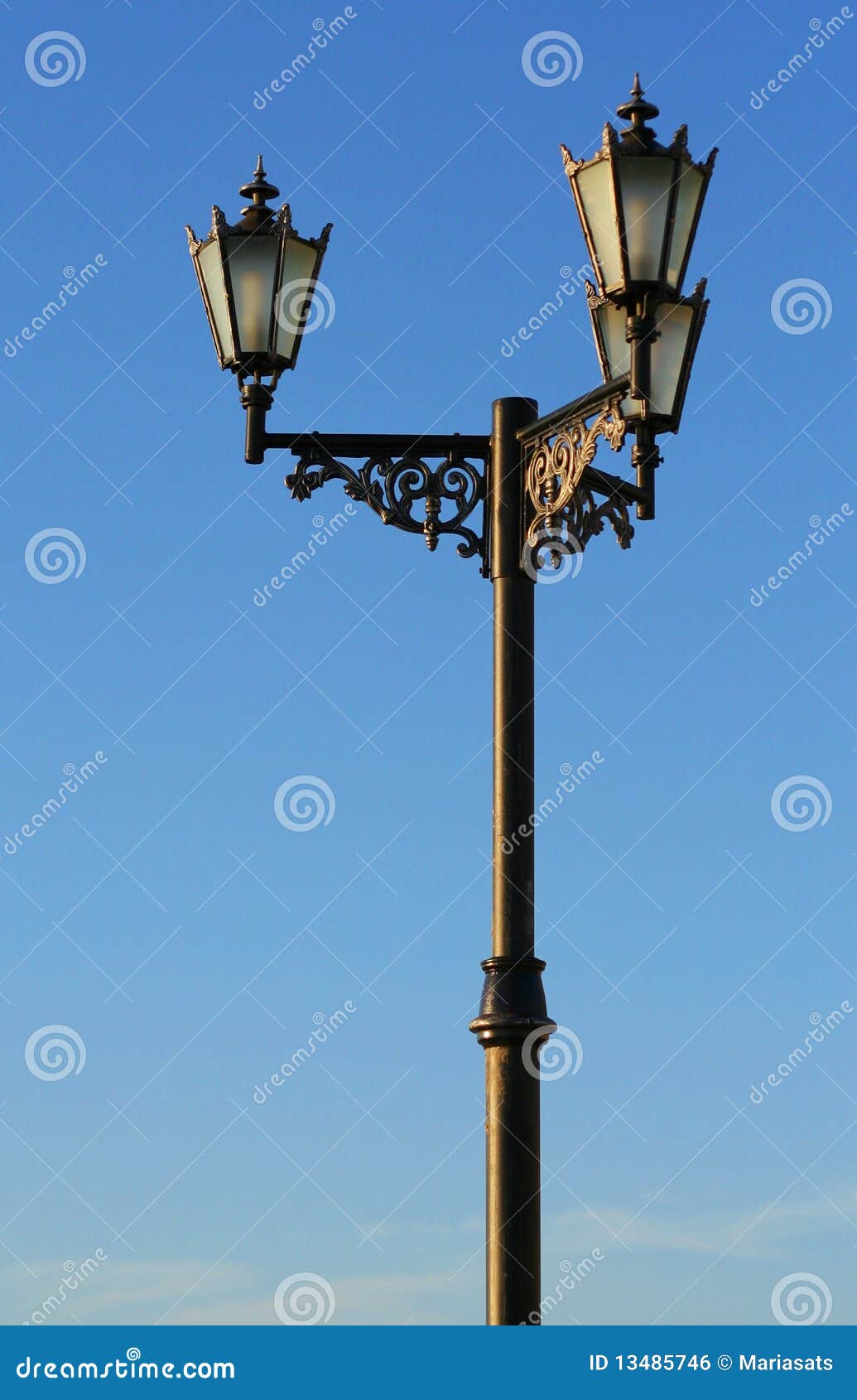 Street lamp stock photo. Image of house, city, iron, metal - 13485746