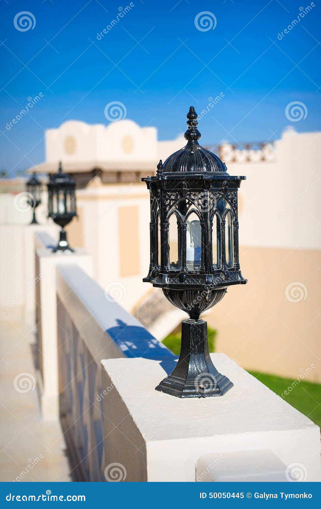 Street Lamp Close Up Against the Sky Stock Image - Image of black ...