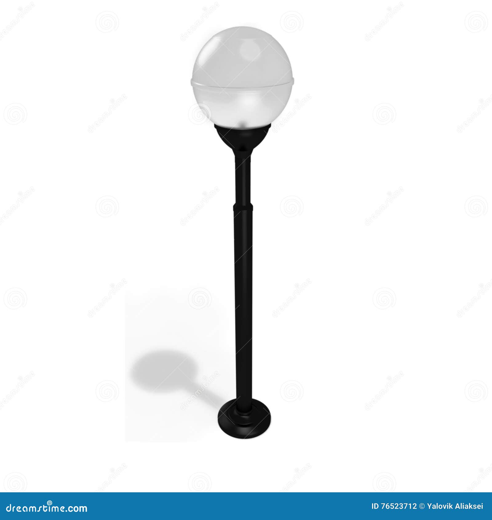 Street lamp 3D render stock illustration. Illustration of plank - 76523712