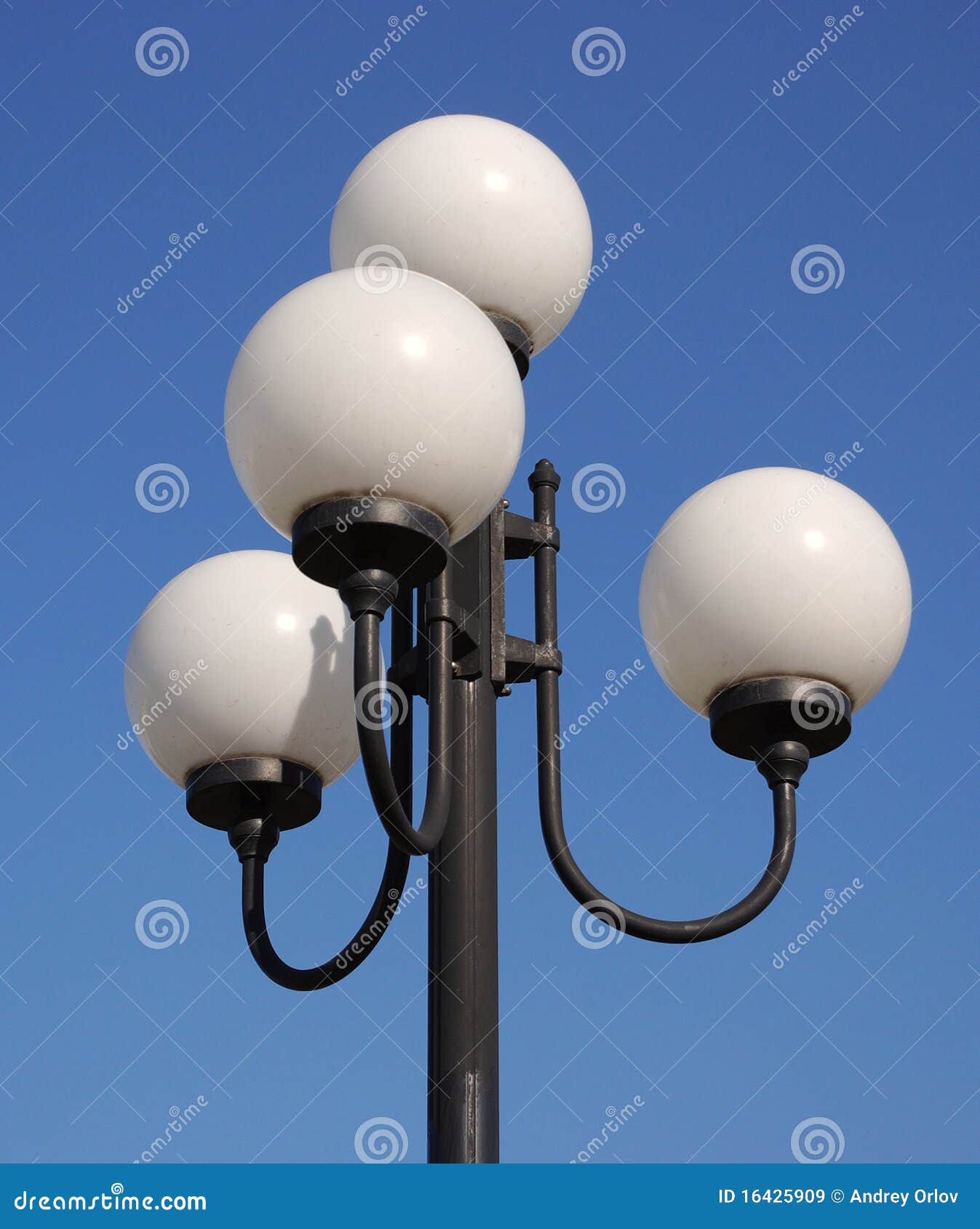Street Lamp in Form of White Balls Stock Image - Image of light, glass ...