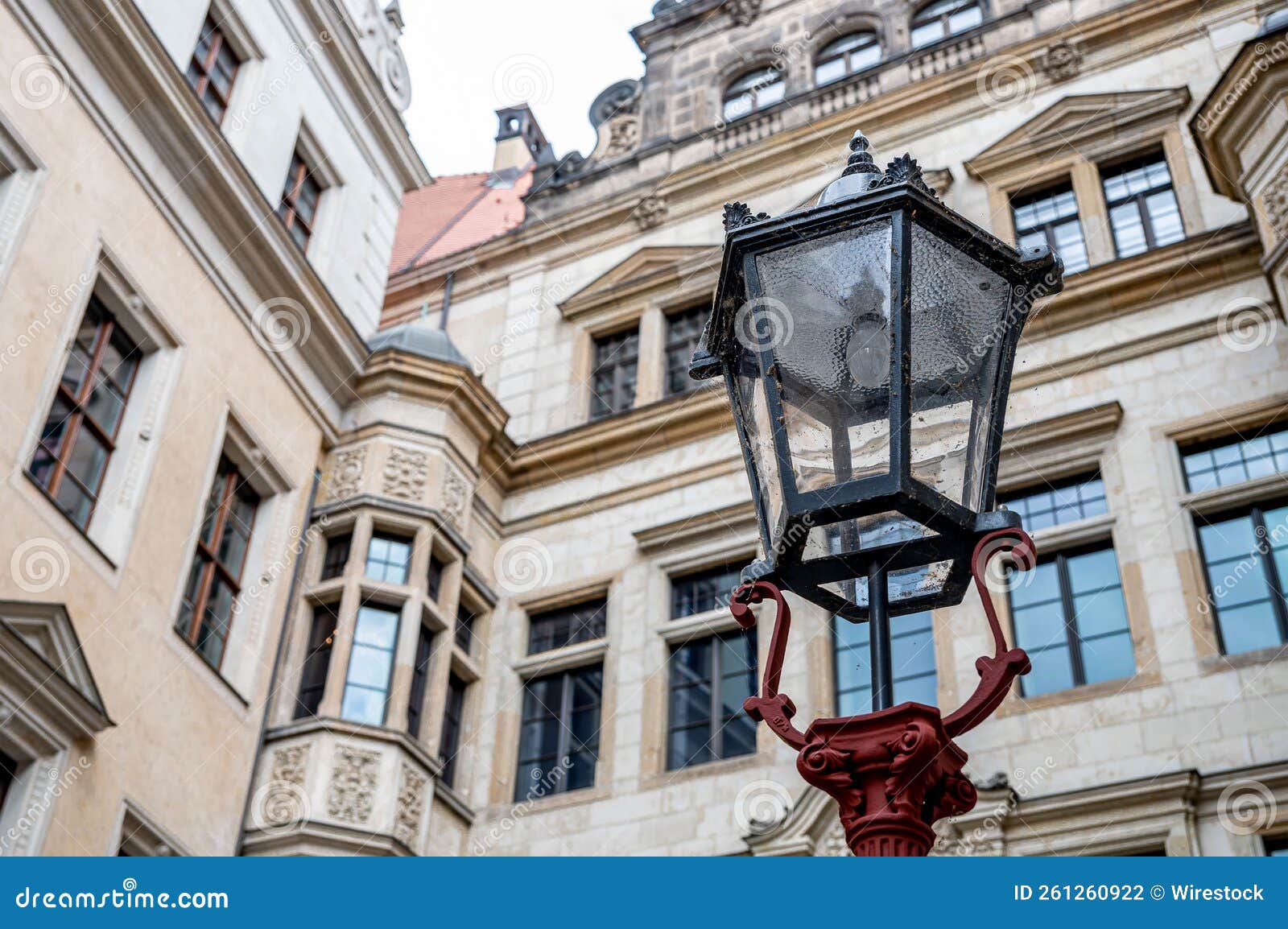 Street Lamp in Front of a Building Stock Photo - Image of street ...