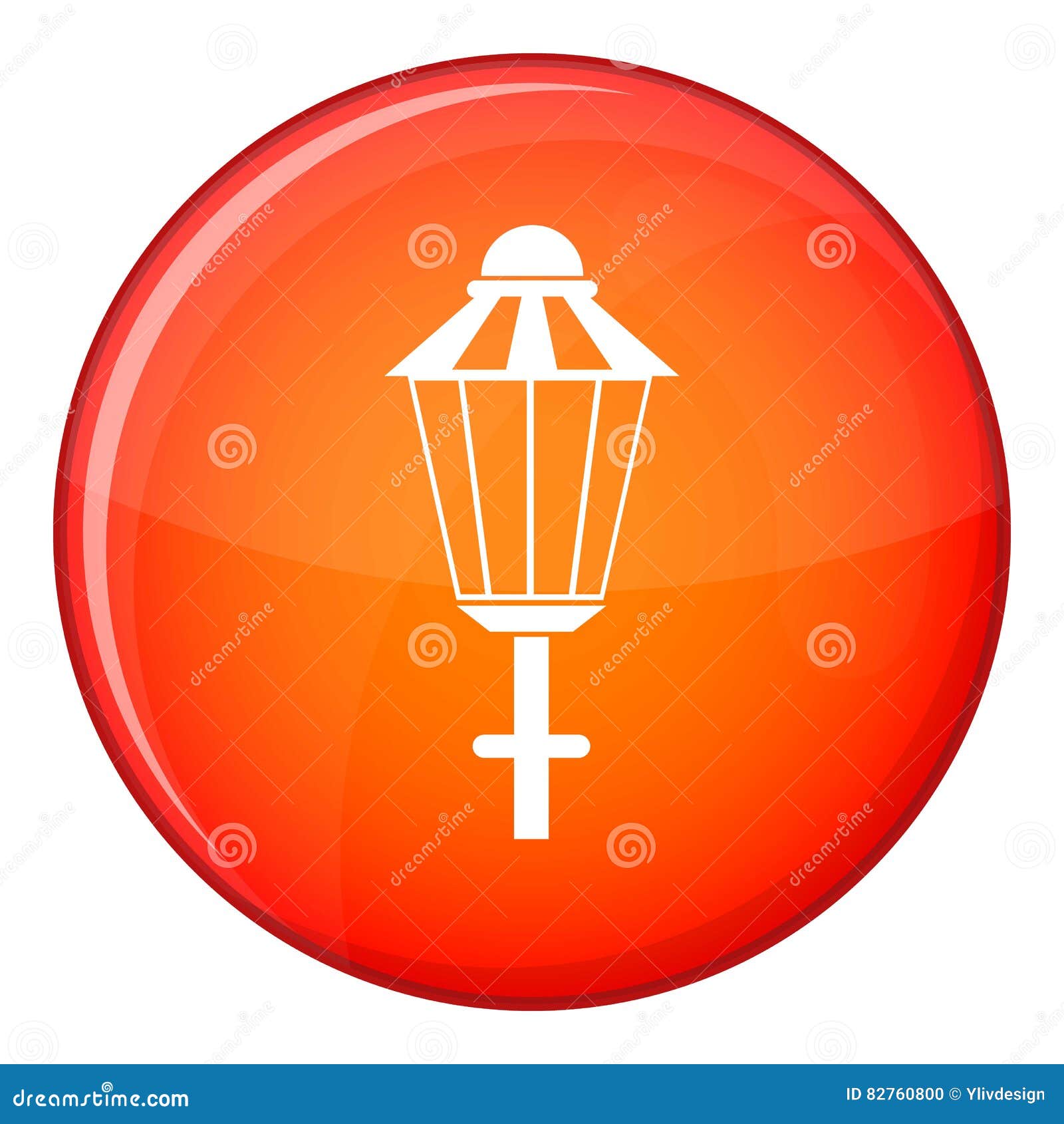 Street Lamp Icon, Flat Style Stock Vector - Illustration of concept ...