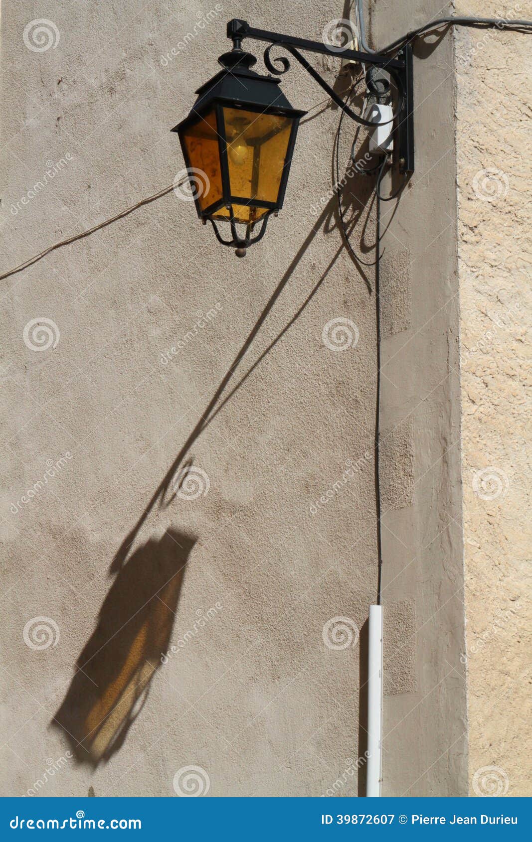 Street lamp and its shadow stock image. Image of village - 39872607