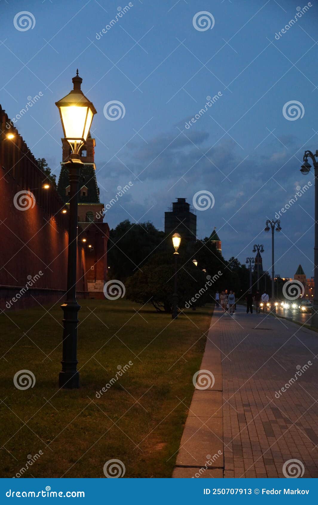 Street lamp at night stock image. Image of night, downtown - 250707913