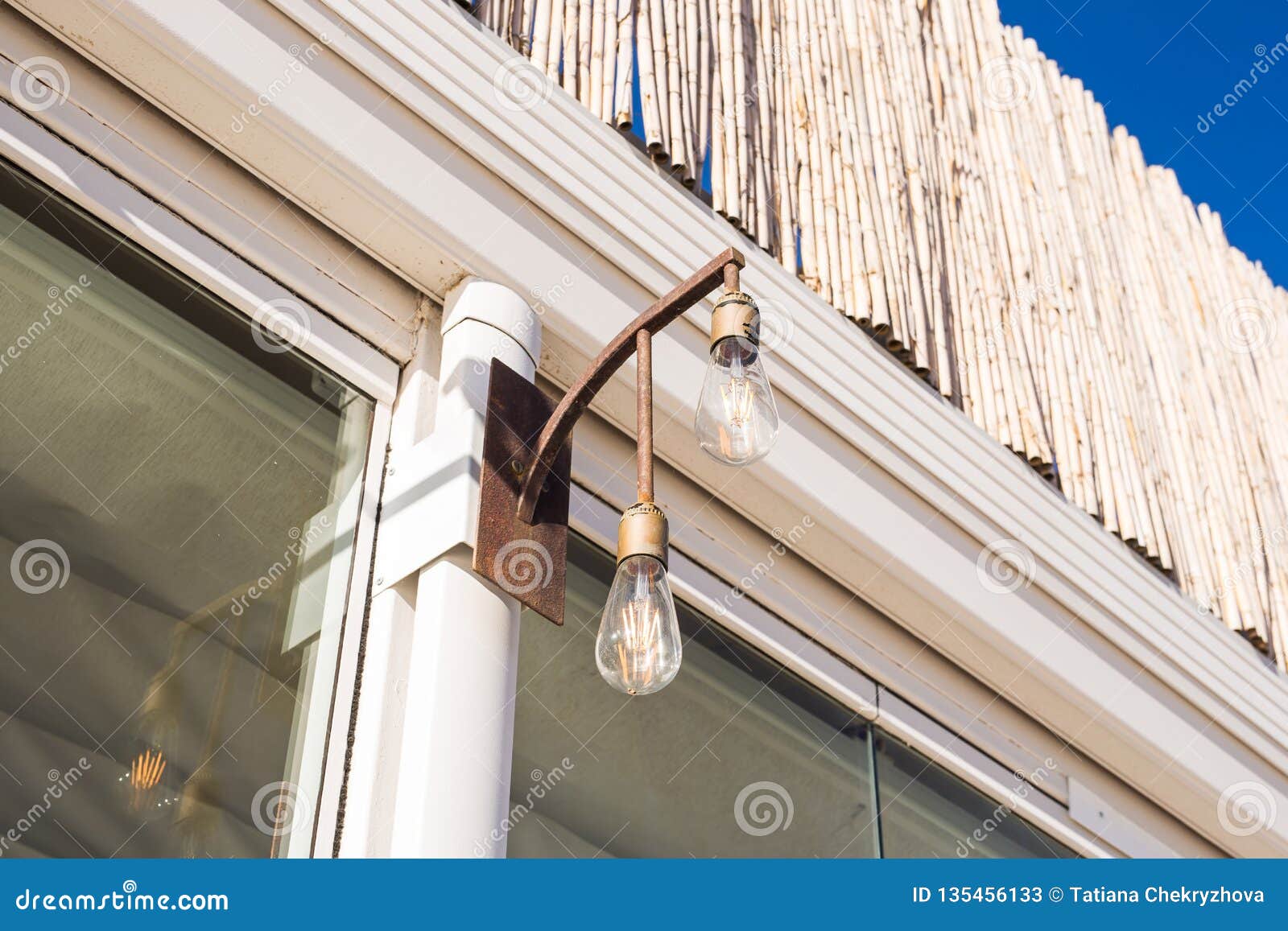 Street Lamp Outdoor. Old Fashioned Street Light Stock Image - Image of ...