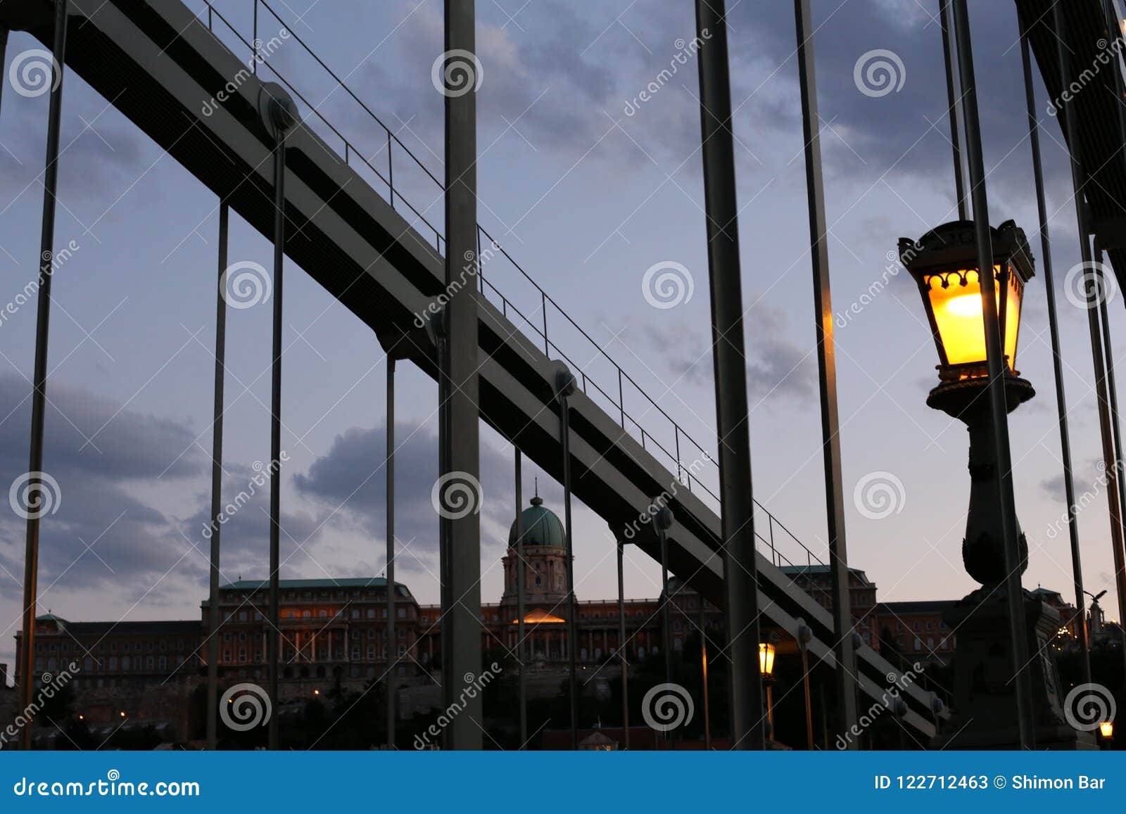 The Flashlight Stands on the Bridge Stock Image - Image of horizon ...