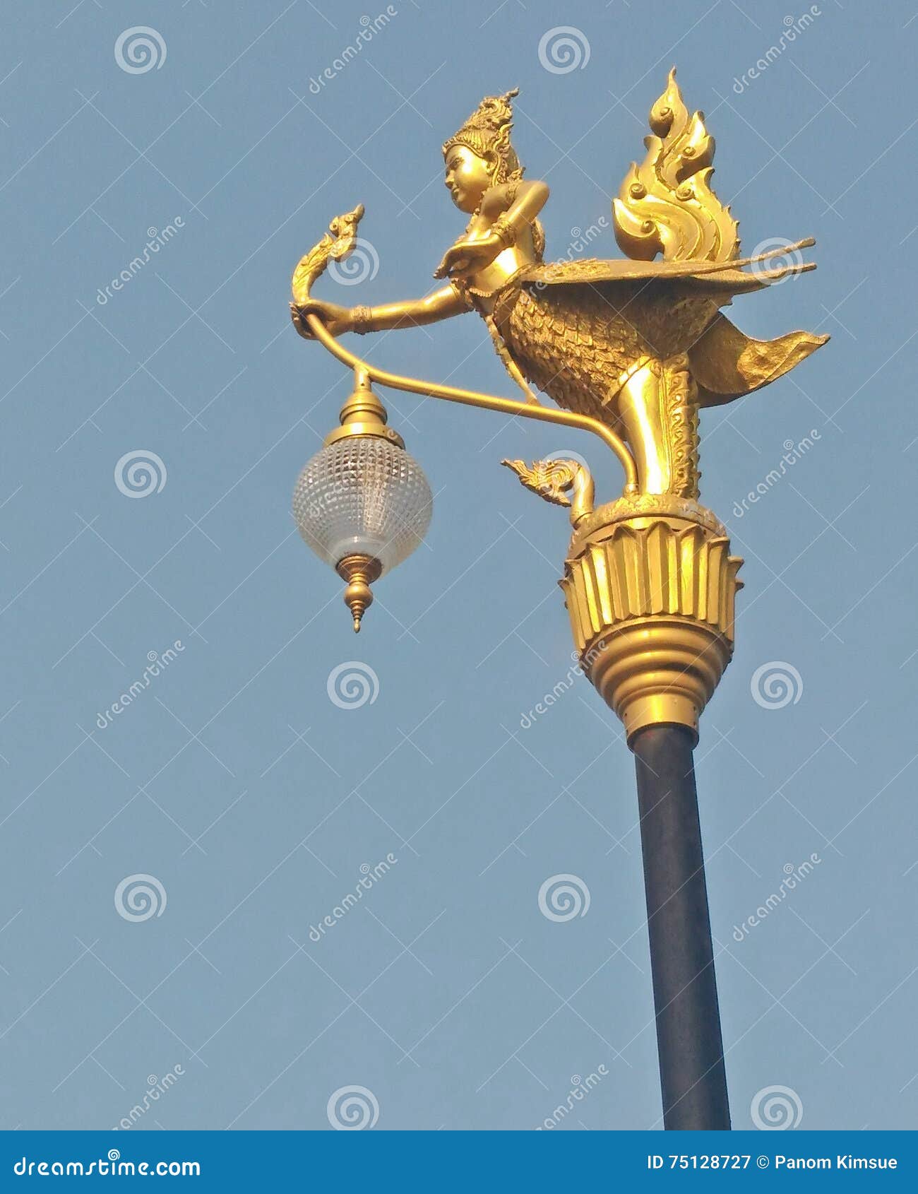 Street Lamp Post in Blue Sky Background Stock Image - Image of ...