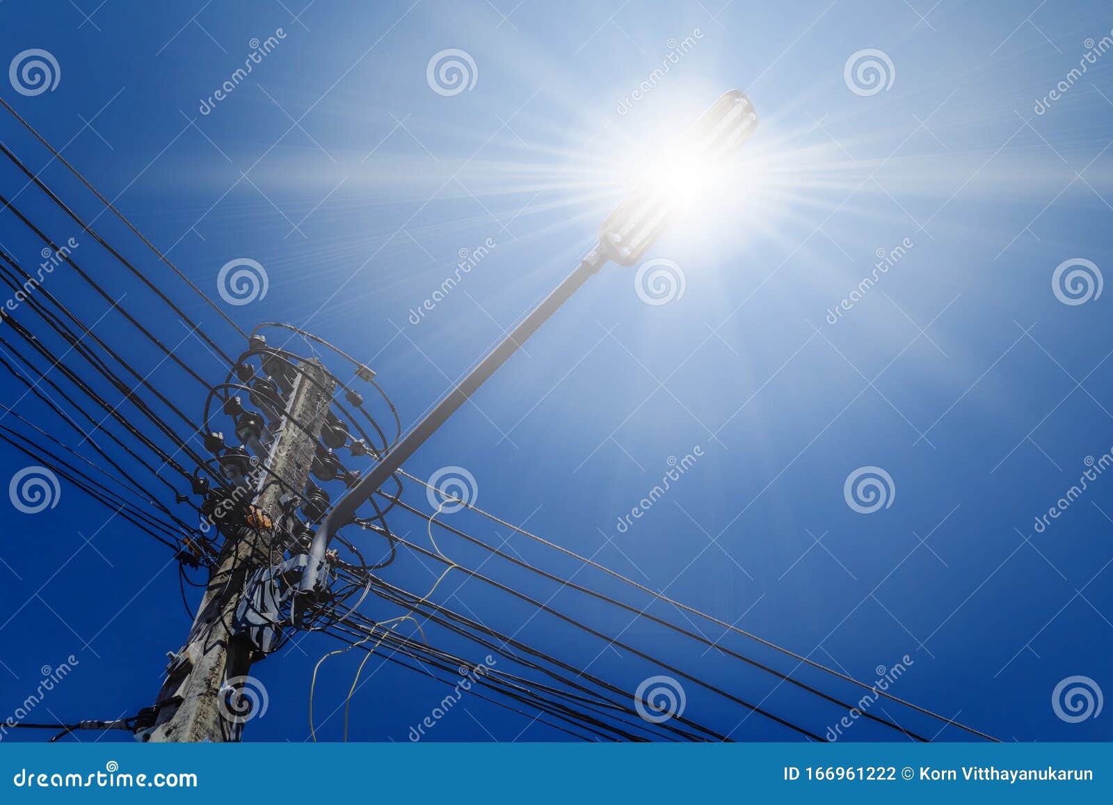 Street Lamp Post Bright on Dark Night Sky Stock Photo - Image of lamp ...