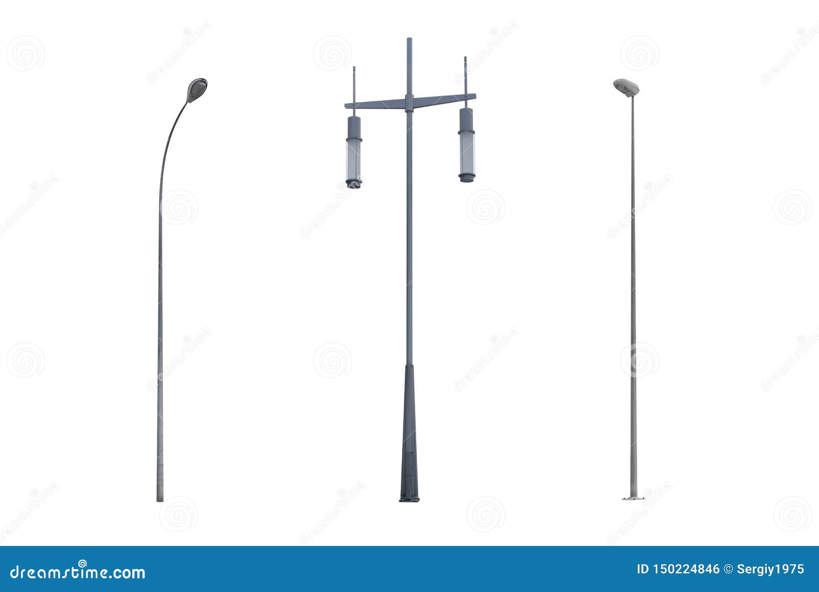 Street Lamp Post Isolated on White Background Stock Photo - Image of ...