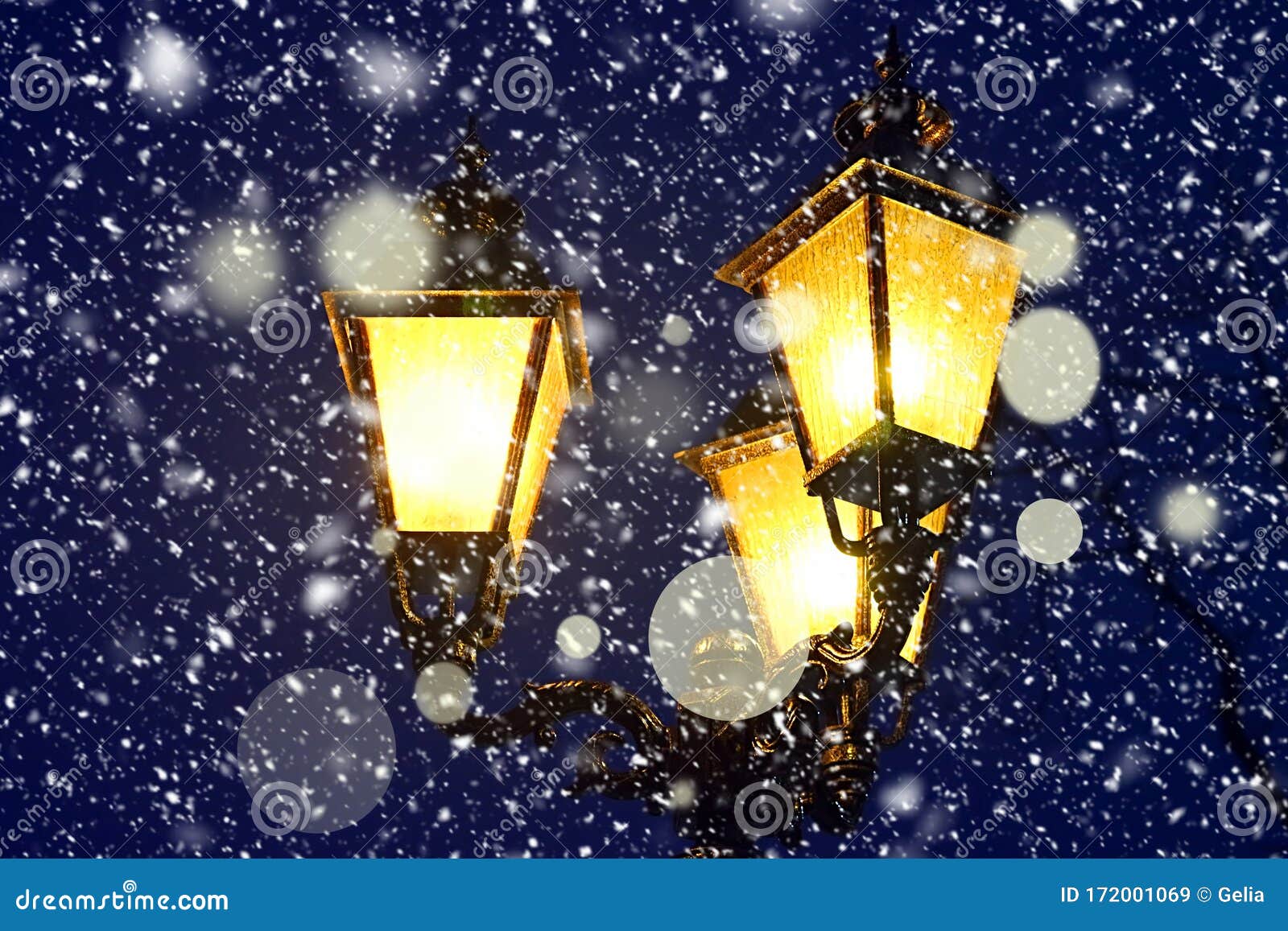 Street Lamp Post at Night Time Stock Image - Image of lamppost ...