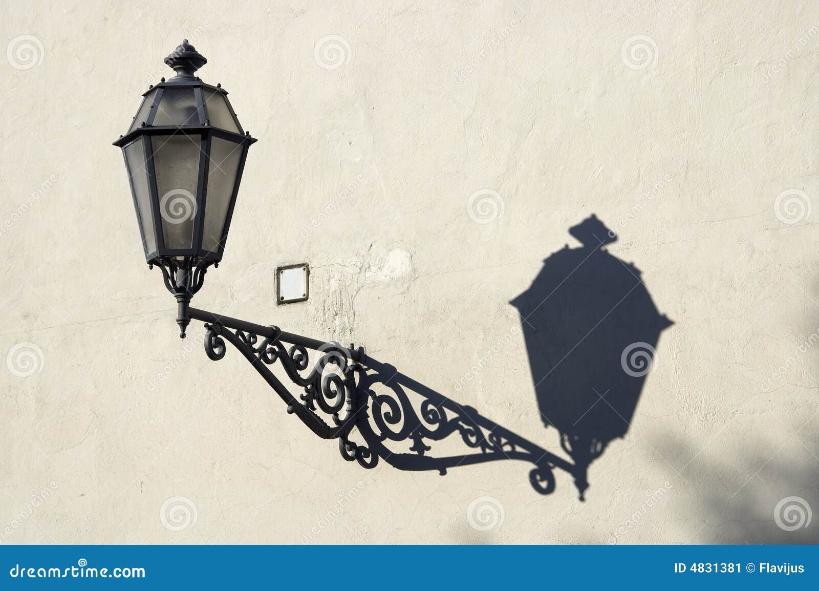 Street lamp with shadow stock image. Image of wall, texture - 4831381
