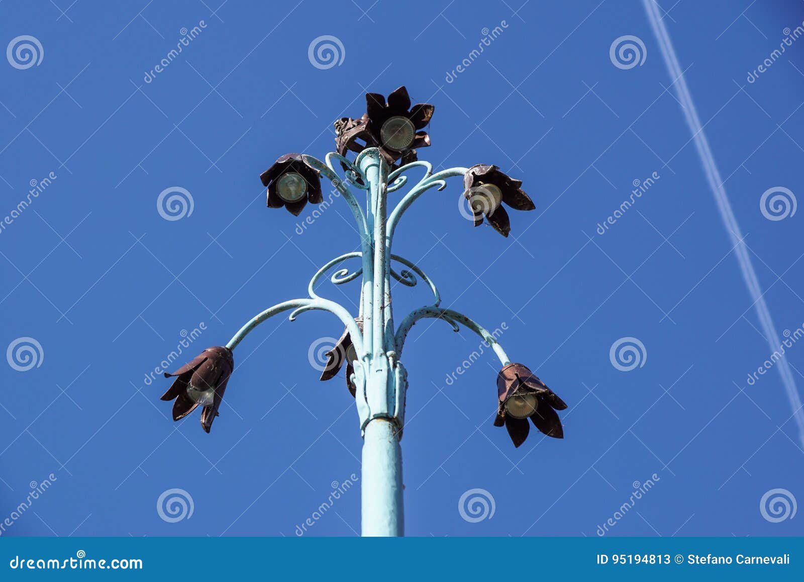 Street lamp Shaped flowers stock image. Image of style - 95194813