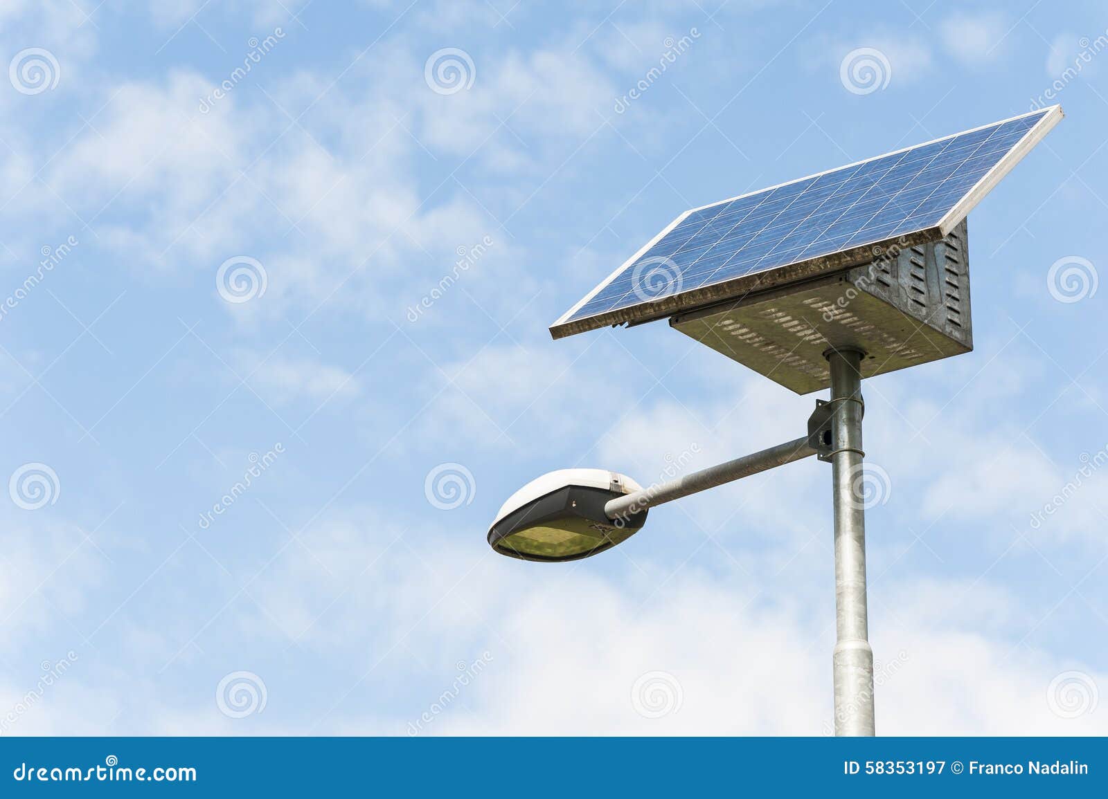 Street Lamp with Solar Panel Stock Image - Image of equipment, concept ...
