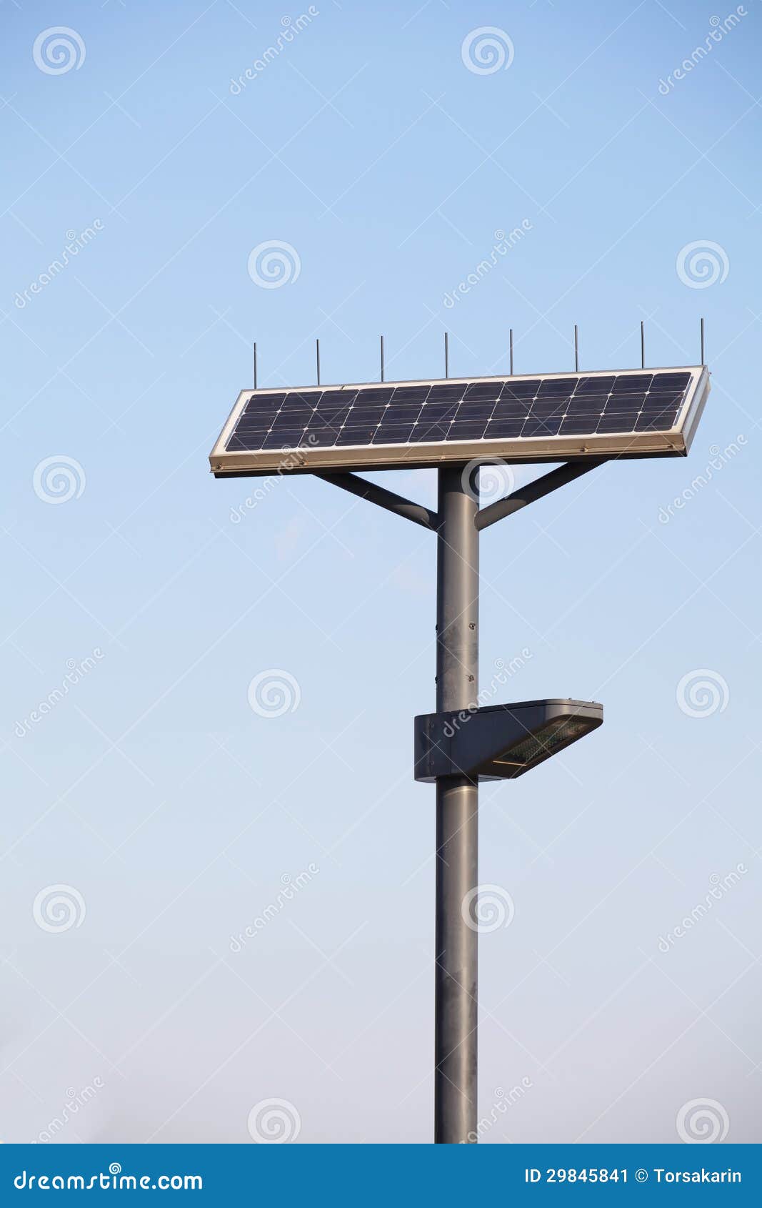 Street Lamp with Solar Panel Stock Image - Image of cell, innovation ...