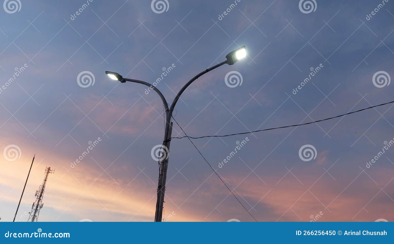 A Street Lamp that Was Still on at Dawn Stock Photo - Image of dawn ...