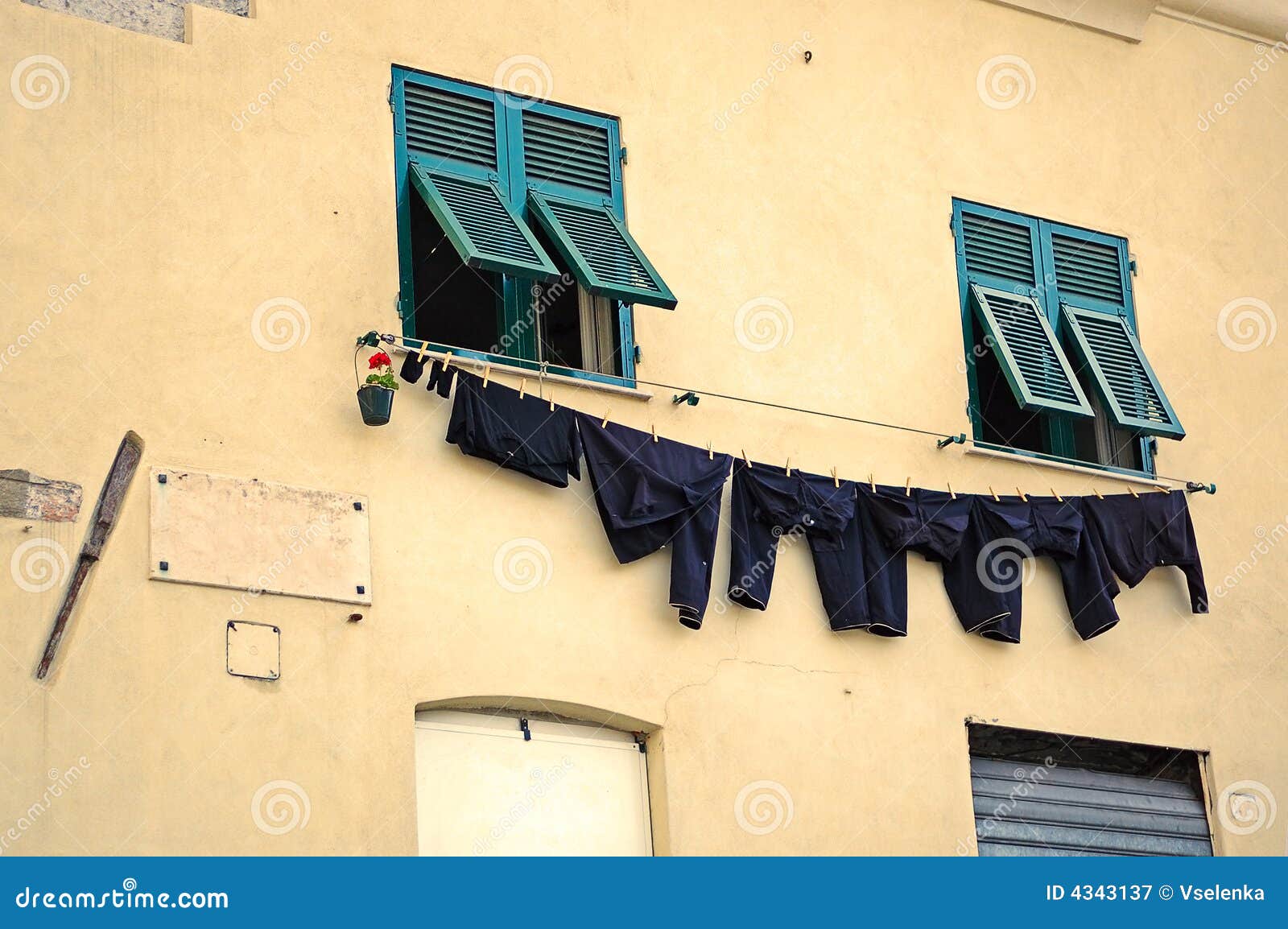 Street laundry stock image. Image of linen, mediterranean - 4343137