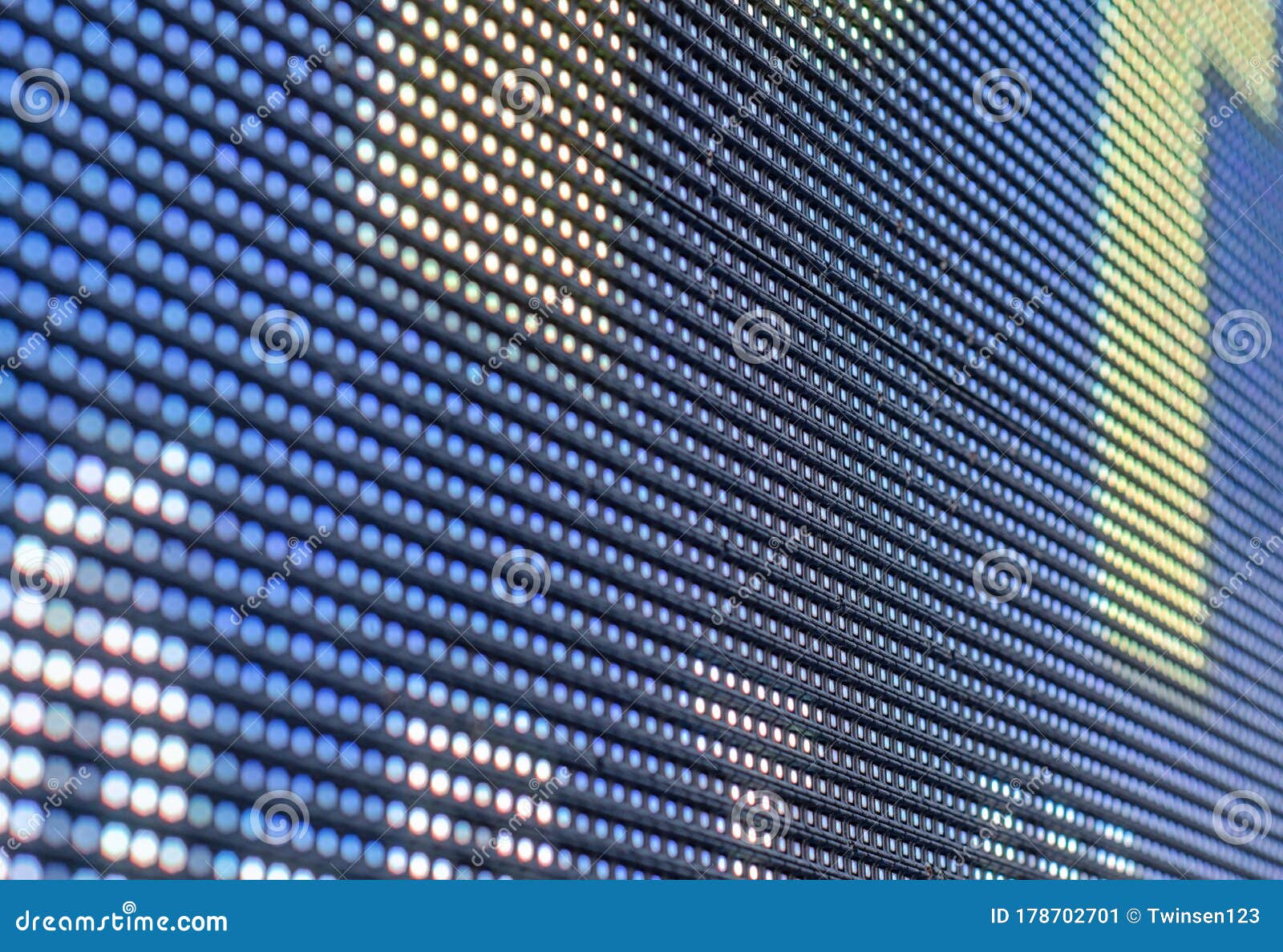 Street LED Information Screen Close-up. LED Panel. Lots of Leds on ...
