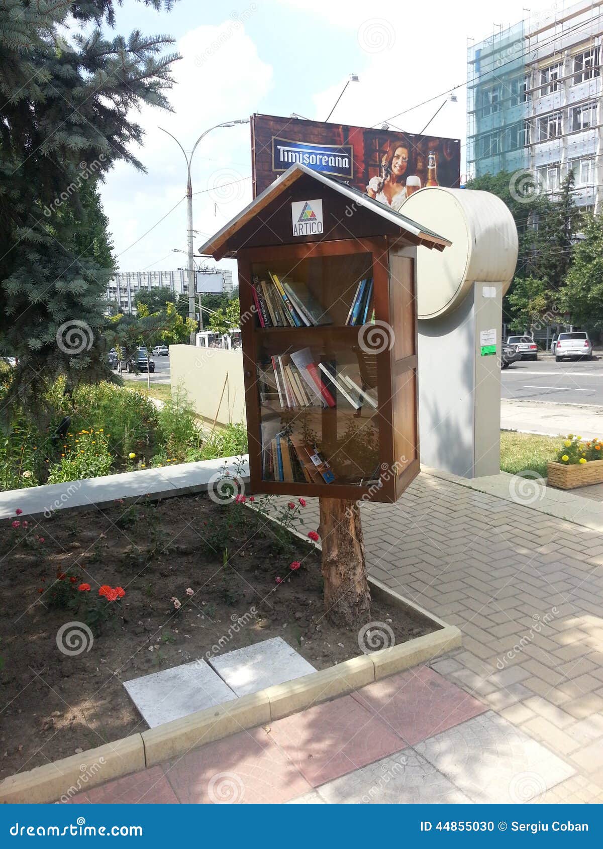 Street Library Box With Sign Saying Take A Book And Leave A Book With A ...