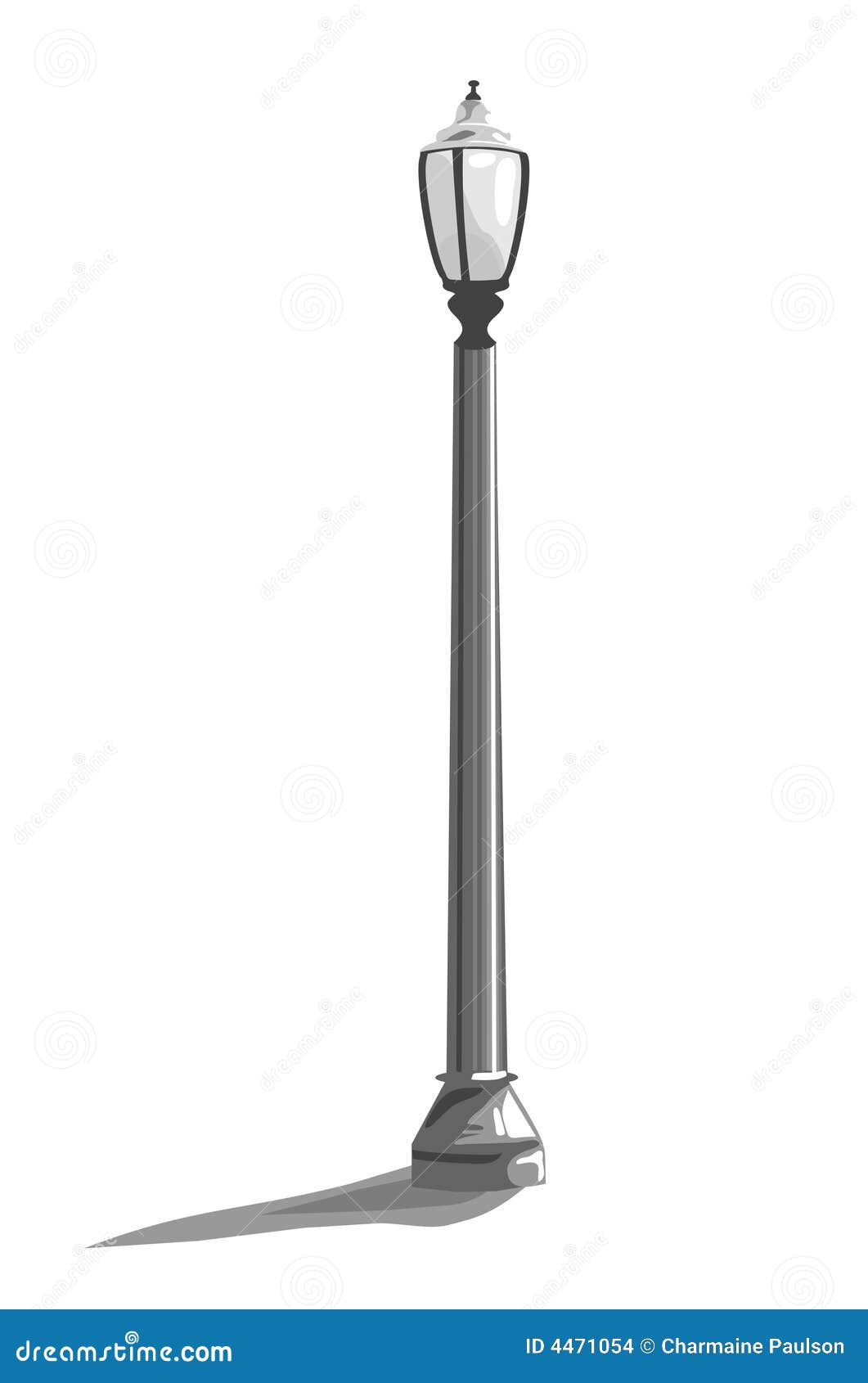 Street Light Isolated On White Background. Outdoor Lamp Post In Flat ...