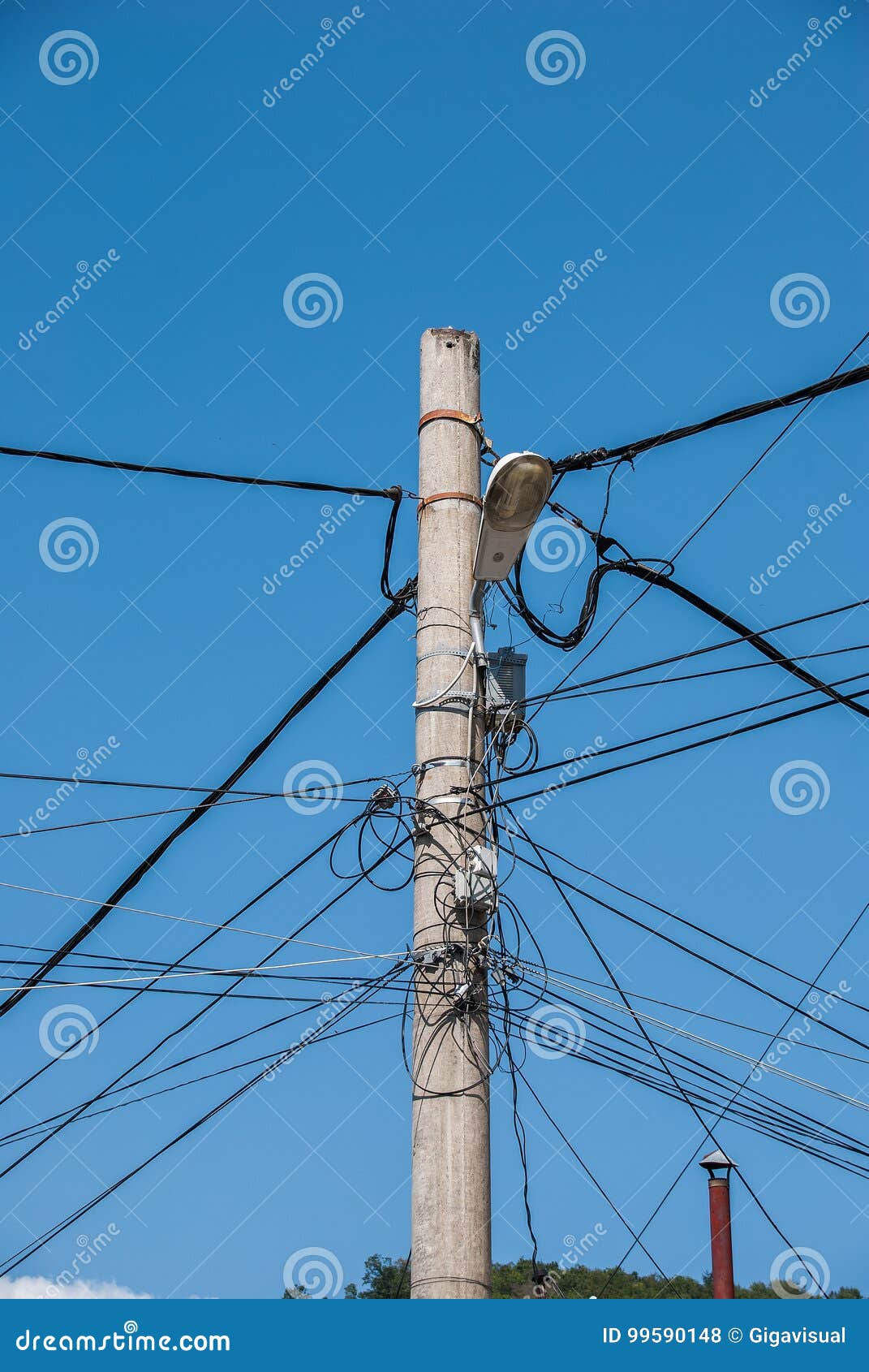Street light with cable stock photo. Image of energy - 99590148